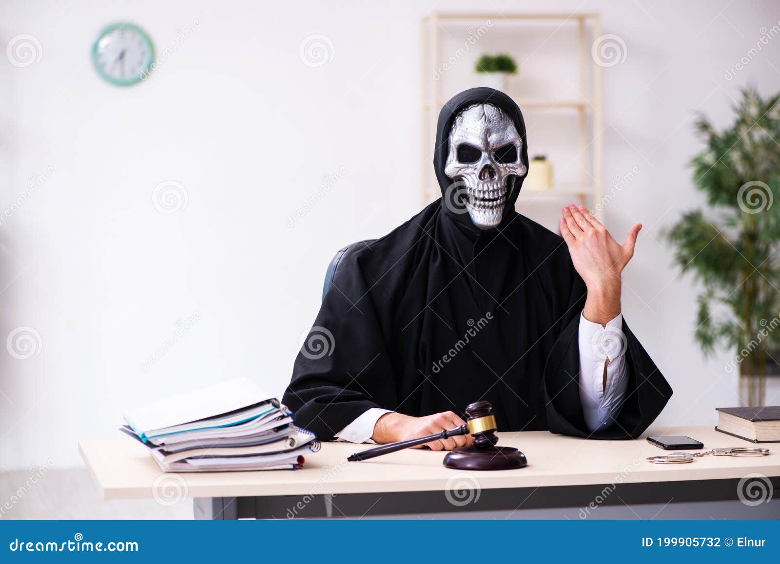 Demon Judge Working in the Courthouse Stock Photo - Image of exhausted ...