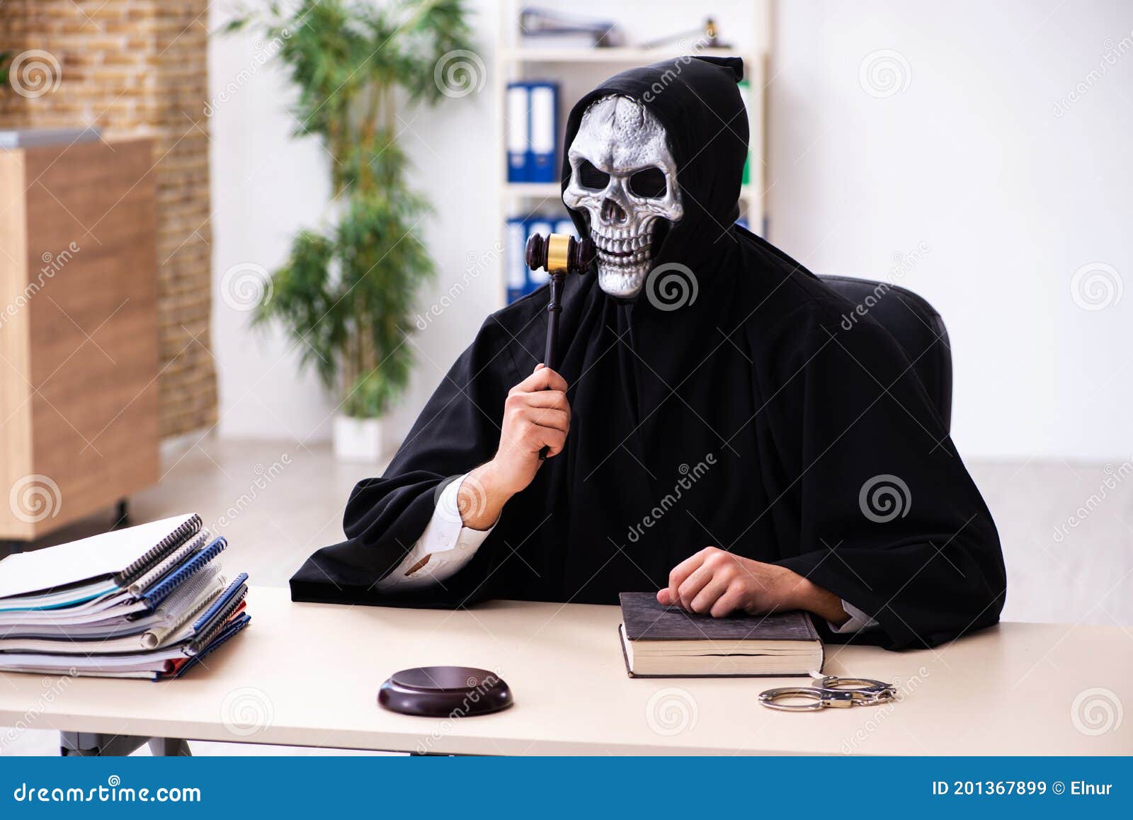 Demon Judge Working in the Courthouse Stock Image - Image of devil ...