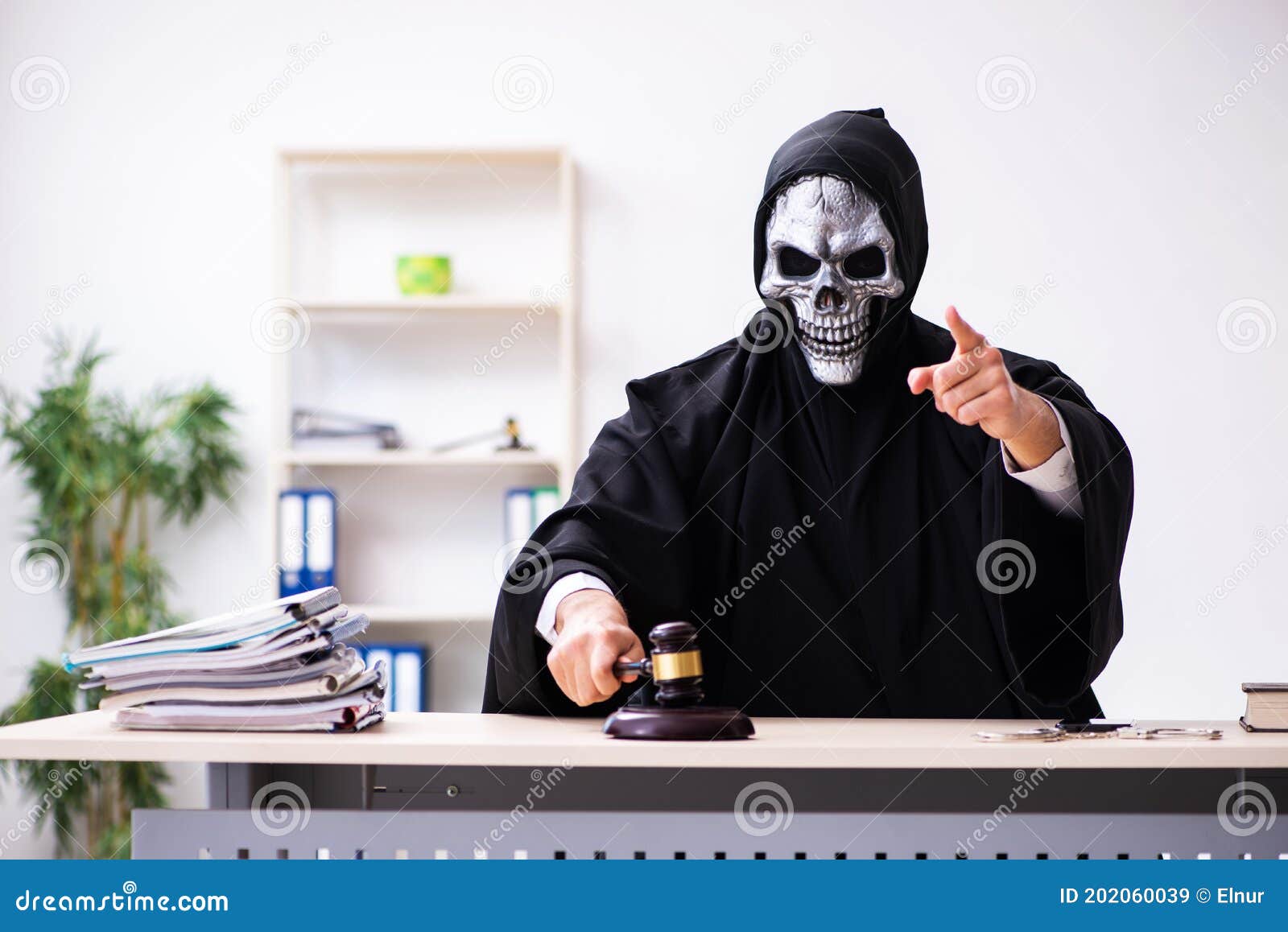 Demon Judge Working in the Courthouse Stock Image - Image of pointing ...
