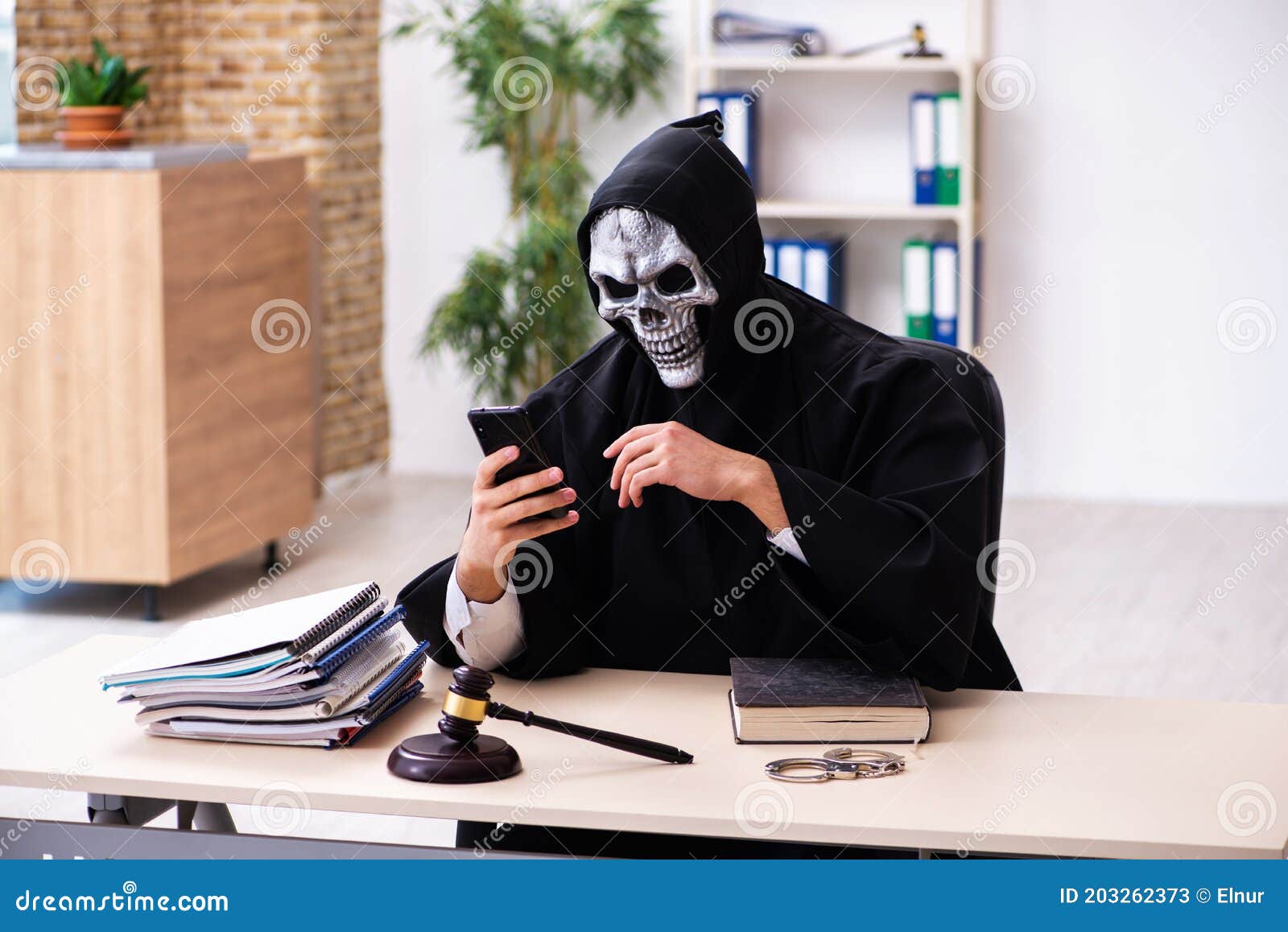 Demon Judge Working in the Courthouse Stock Image - Image of evil ...