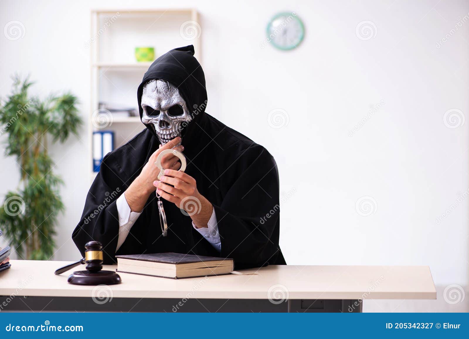 Demon Judge Working in the Courthouse Stock Image - Image of concerned ...