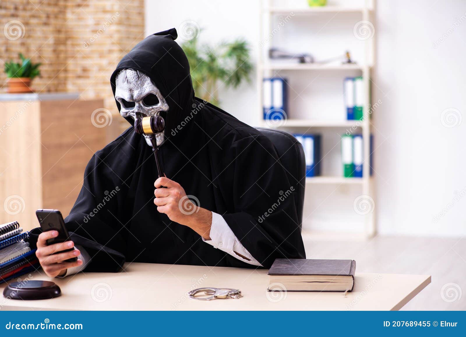 Demon Judge Working in the Courthouse Stock Image - Image of ...