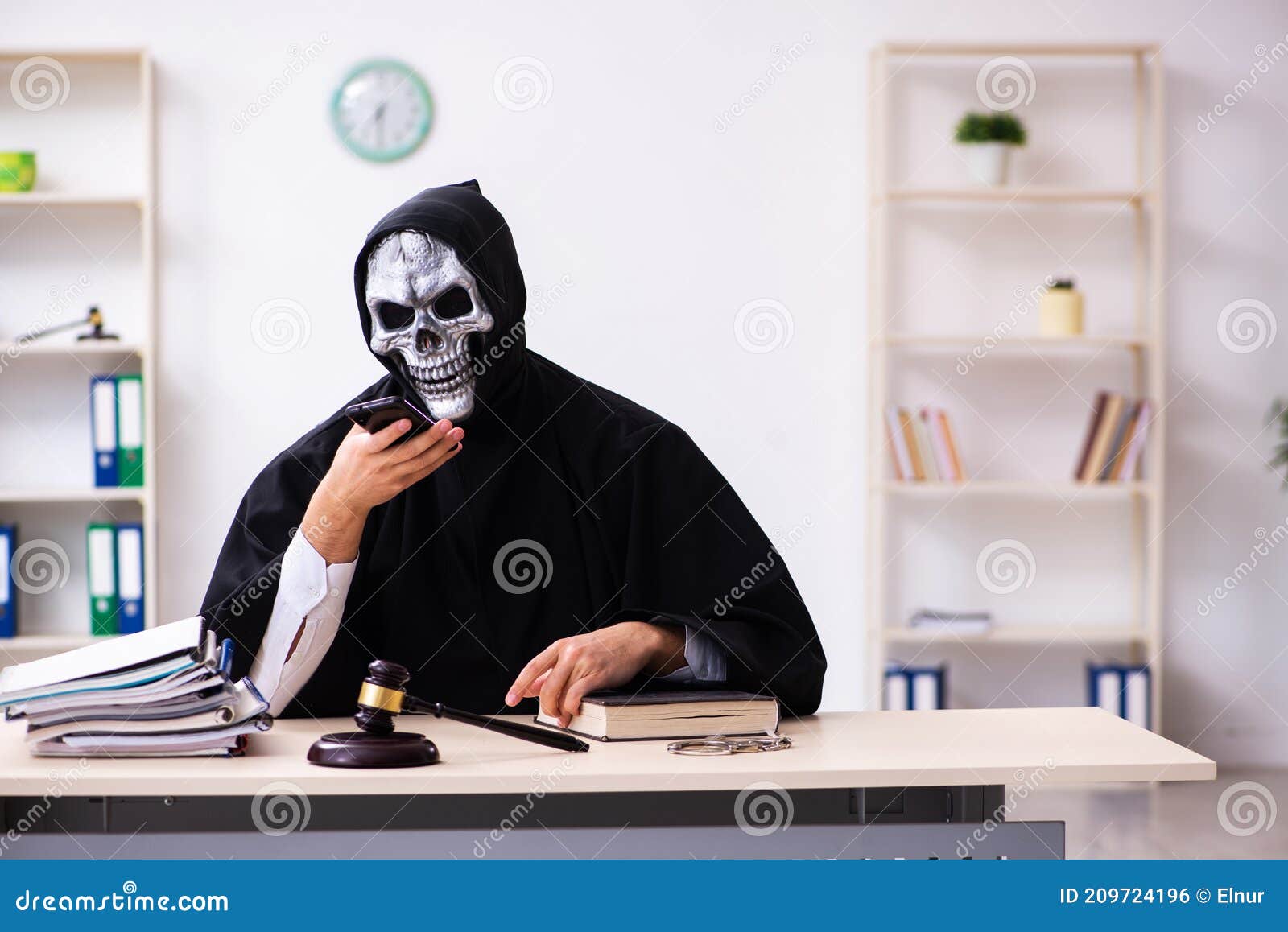 Demon Judge Working in the Courthouse Stock Photo - Image of barrister ...