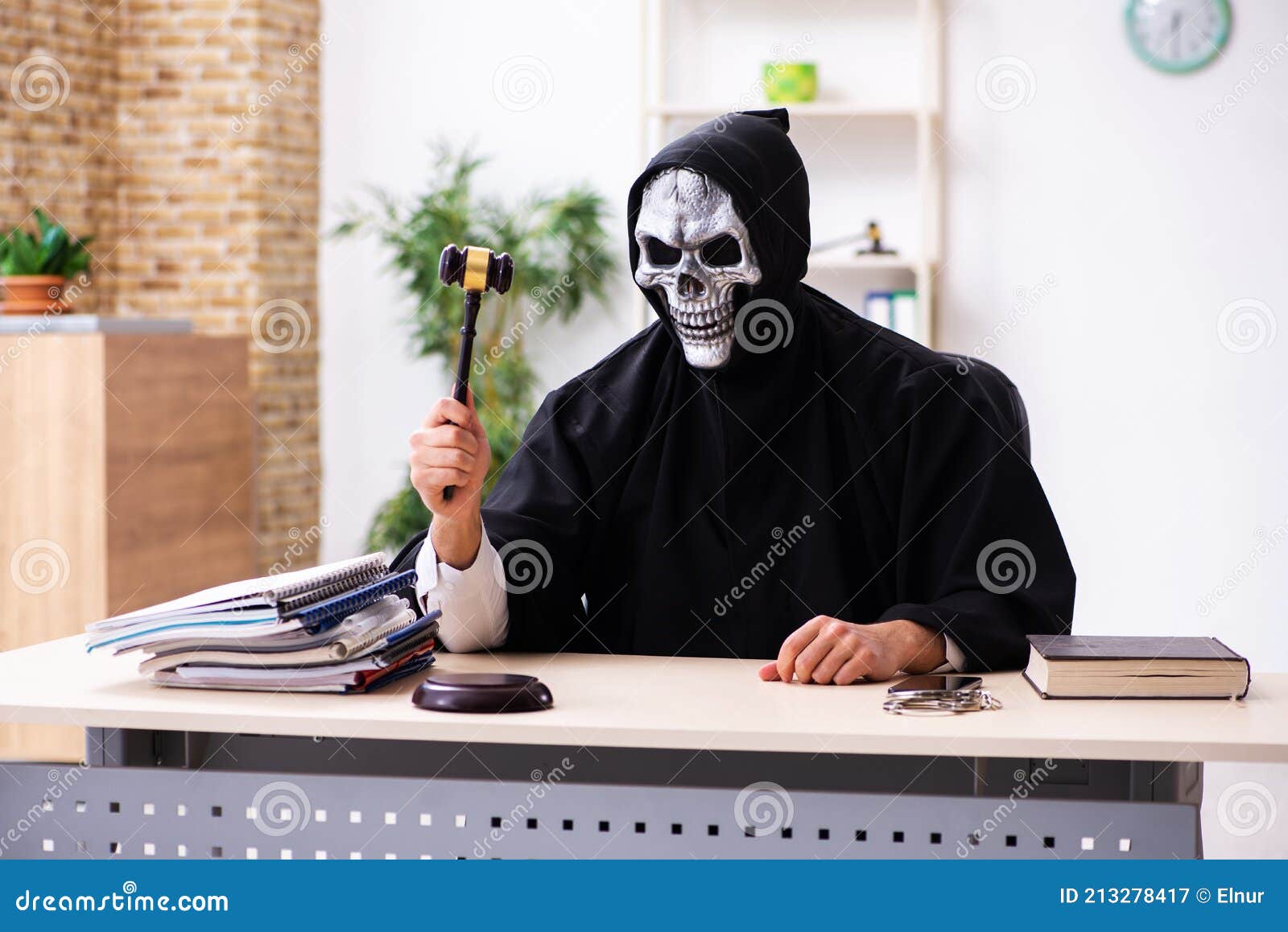 Demon Judge Working in the Courthouse Stock Image - Image of nightmare ...