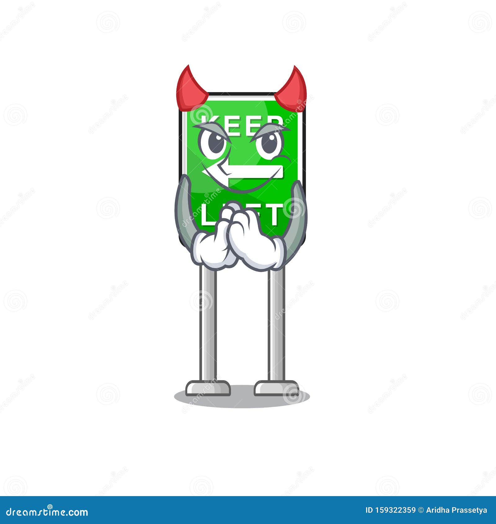 Devil Keep Left on Side Mascot Road Stock Vector - Illustration of ...
