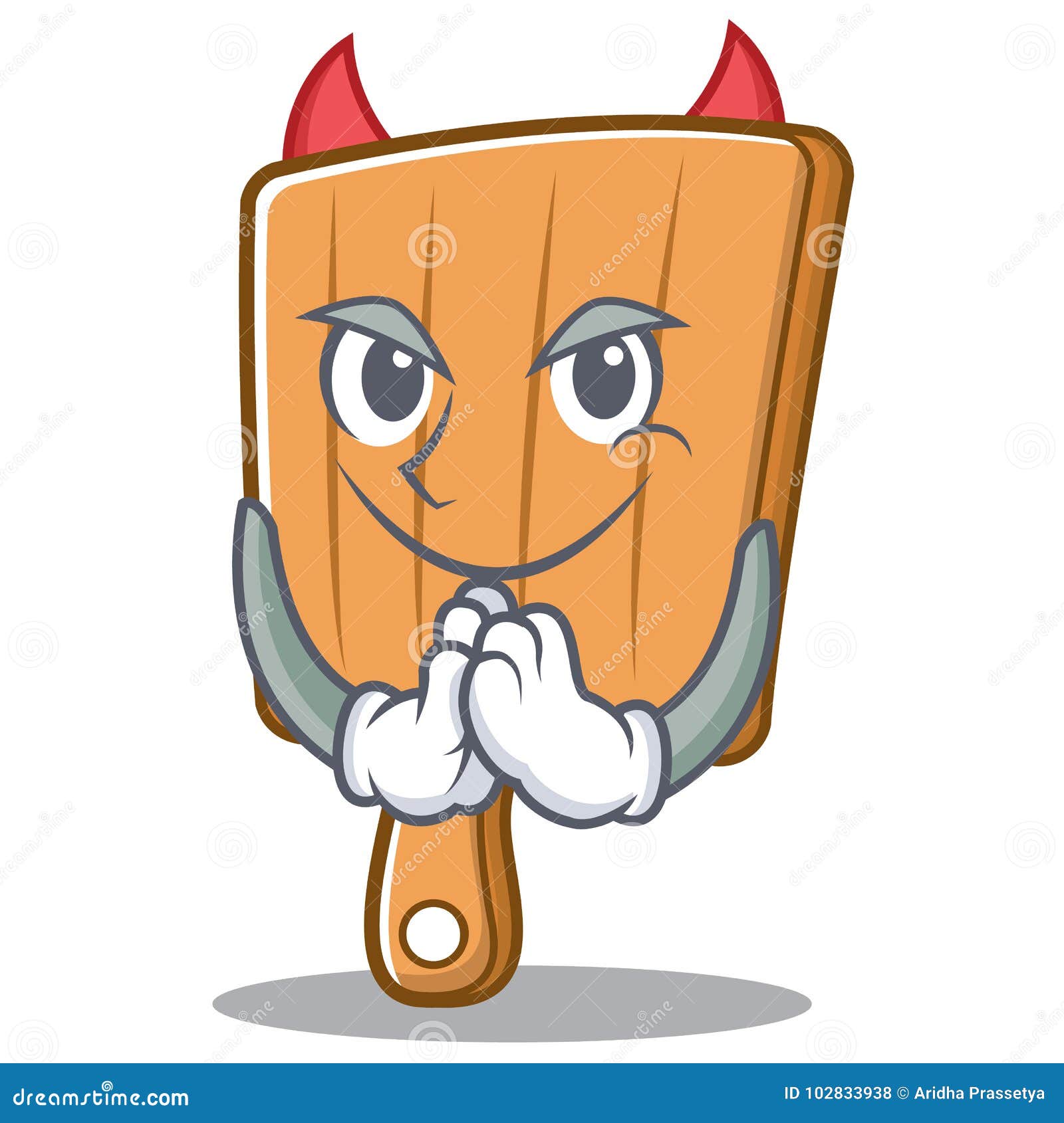 Devil Kitchen Board Character Cartoon Stock Vector - Illustration of ...