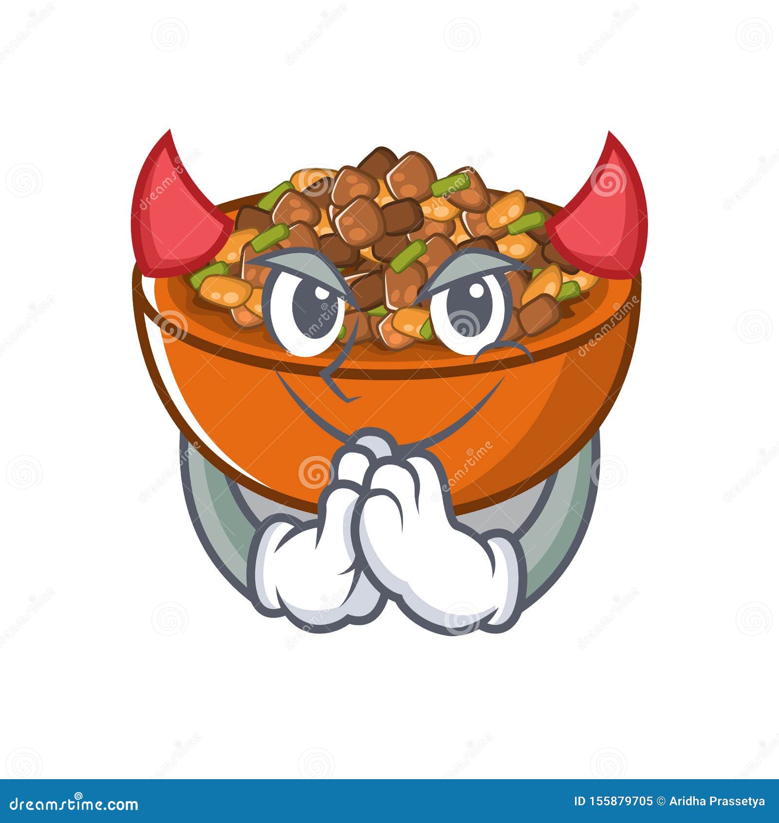 Devil Chicken Biryani Isolated In The Mascot Vector Illustration ...