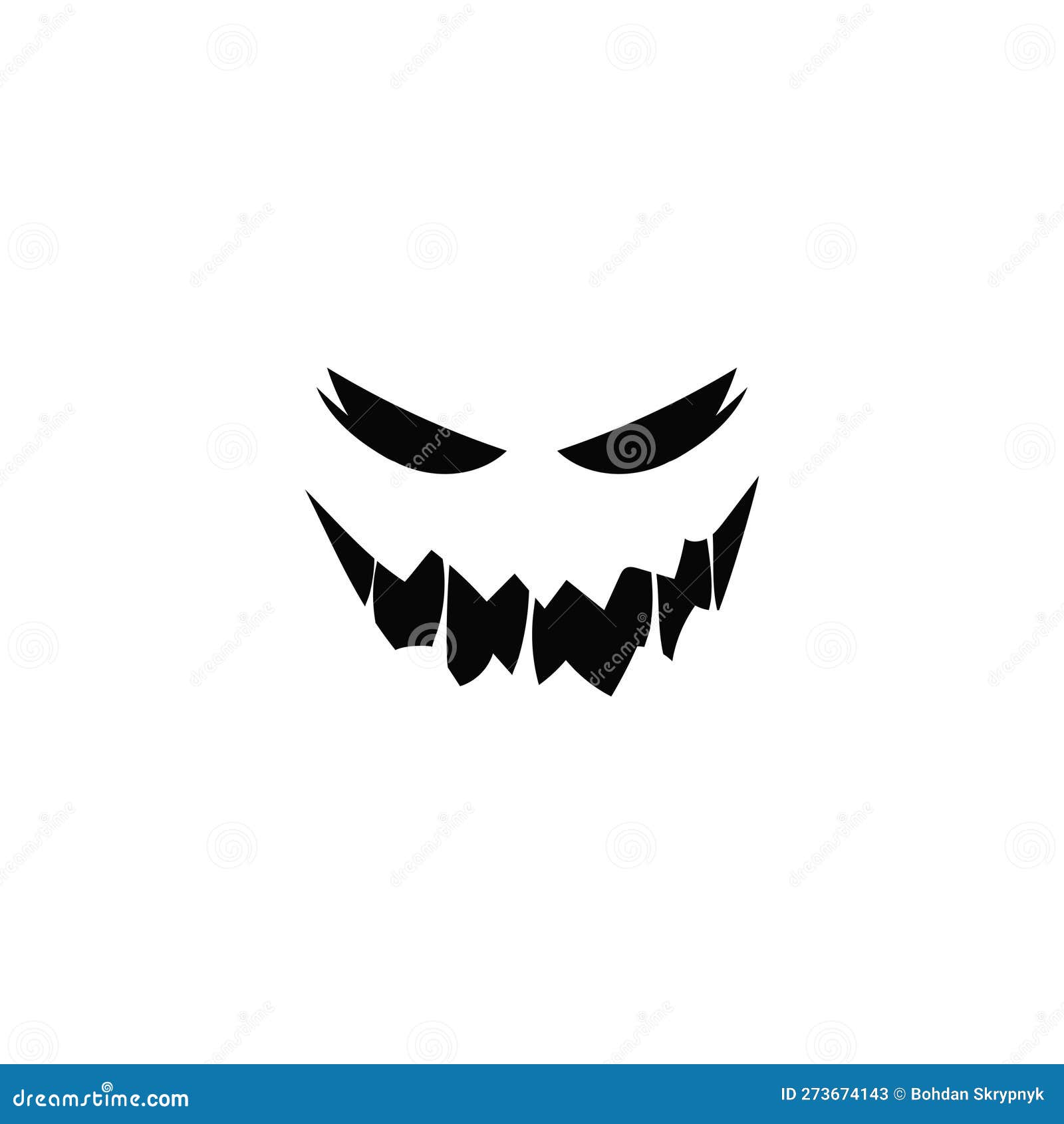Devil Laughing Face with Big Teeth Stock Vector - Illustration of ...