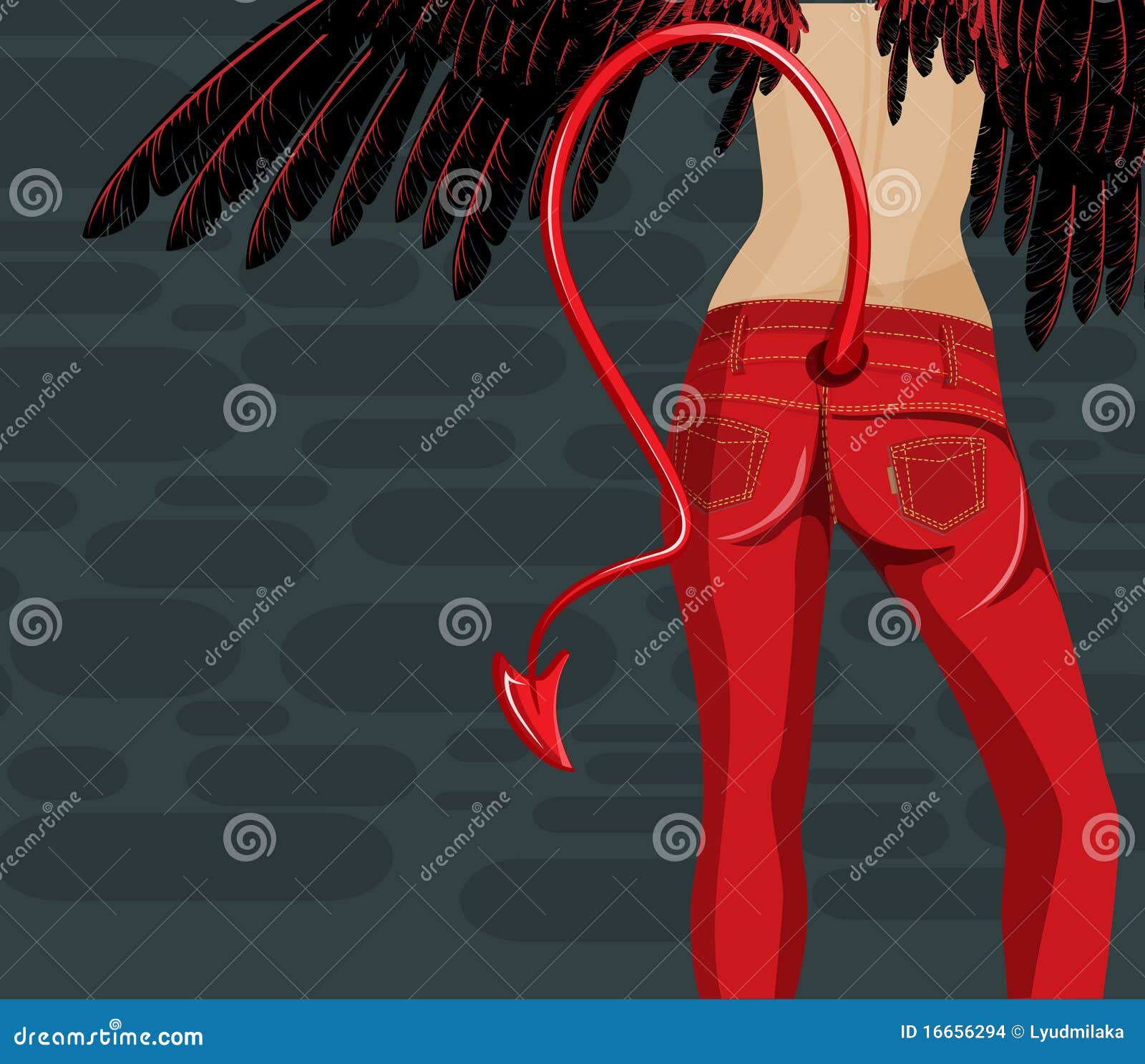 She-Devil. Legs, wings a stock vector. Illustration of boom - 16656294