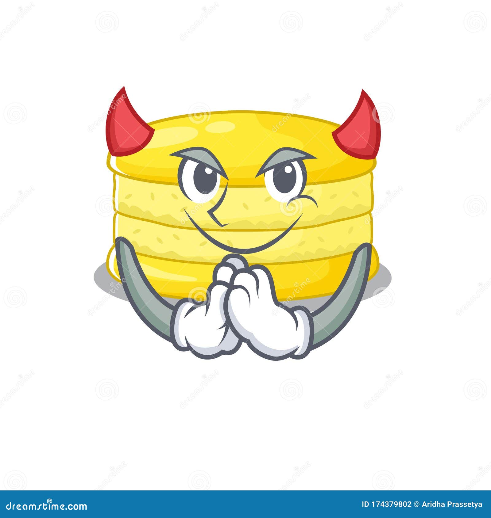 Devil Lemon Macaron Cartoon in Character Design Stock Vector ...