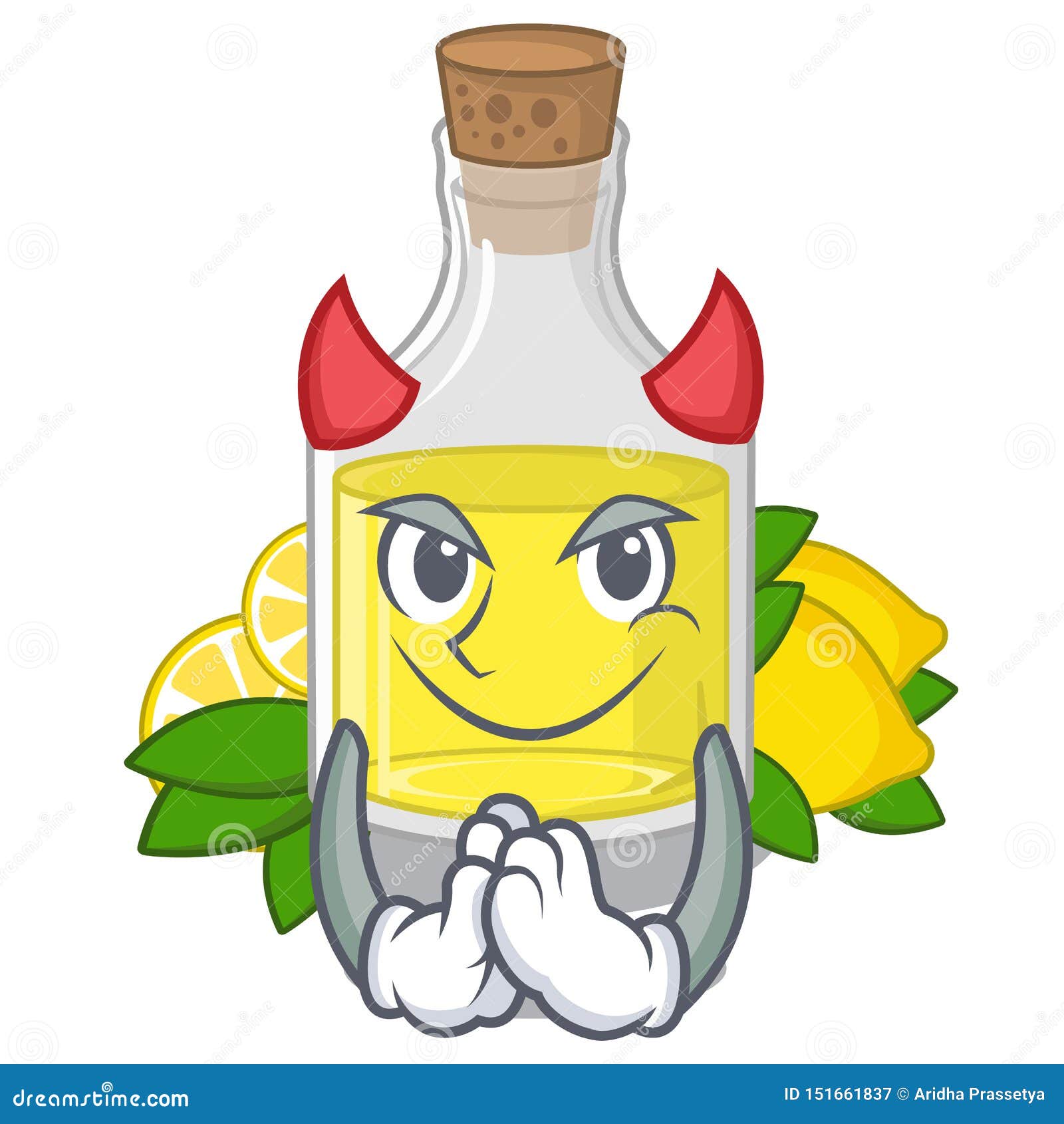 Devil Lemon Oil Isolated in the Character Stock Vector - Illustration ...