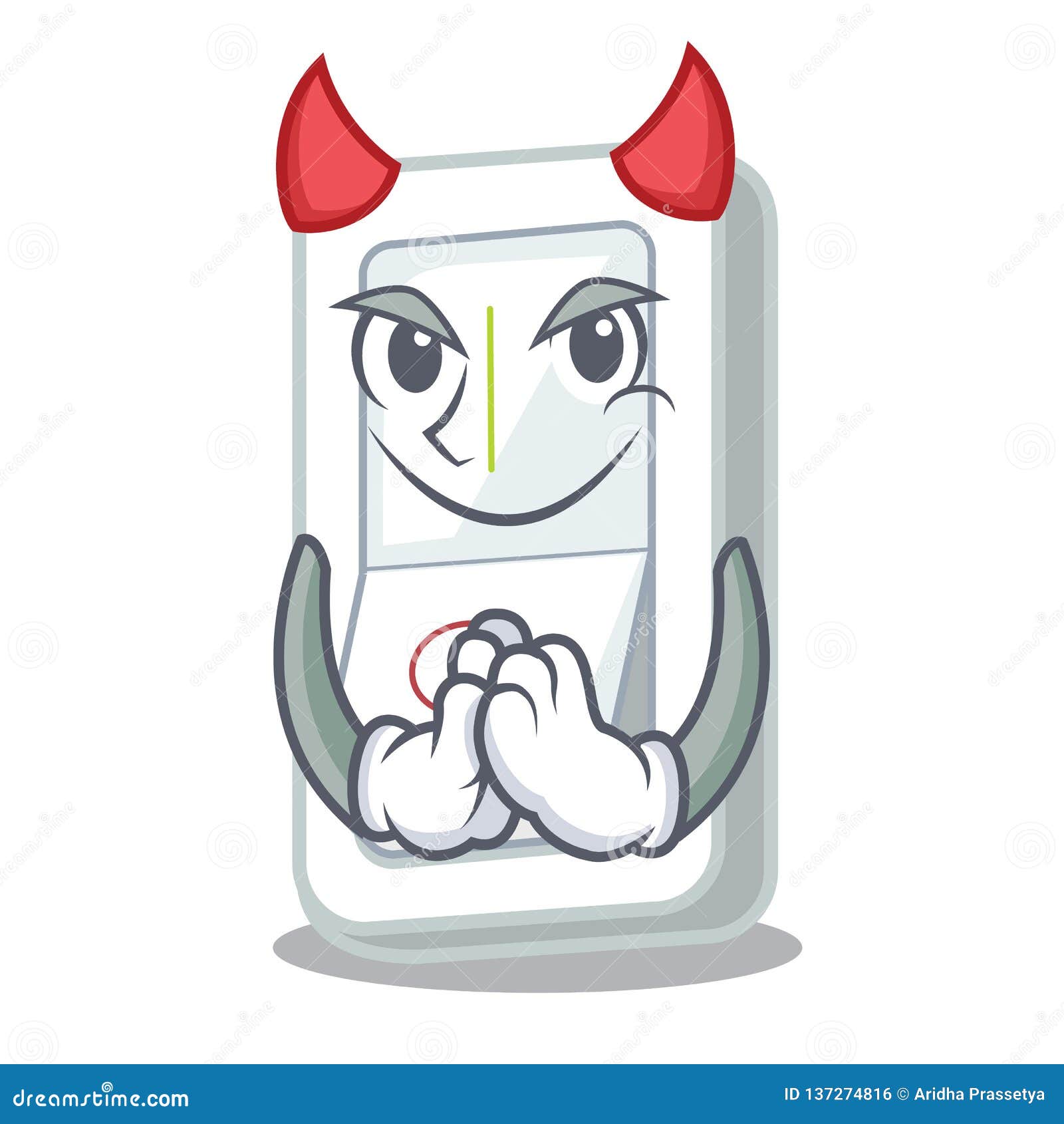 Devil Light Switch is Isolated with Mascot Stock Vector - Illustration ...