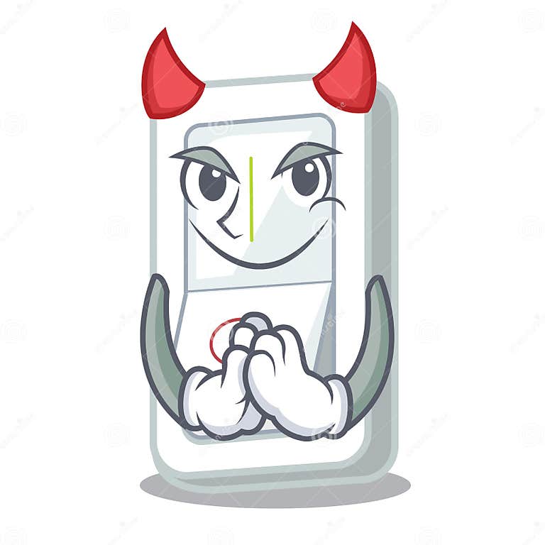 Devil Light Switch is Isolated with Mascot Stock Vector - Illustration ...