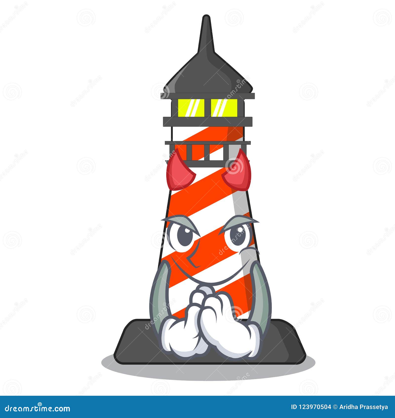 Devil Lighthouse on the Beach Mascot Stock Vector - Illustration of ...