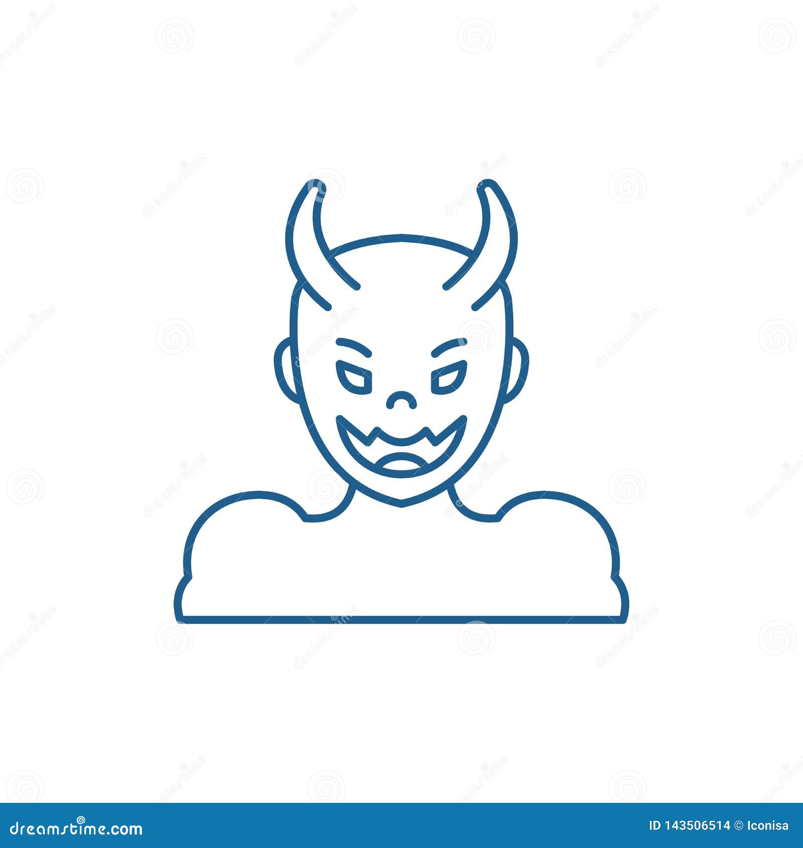 Devil Line Icon Concept. Devil Flat Vector Symbol, Sign, Outline ...