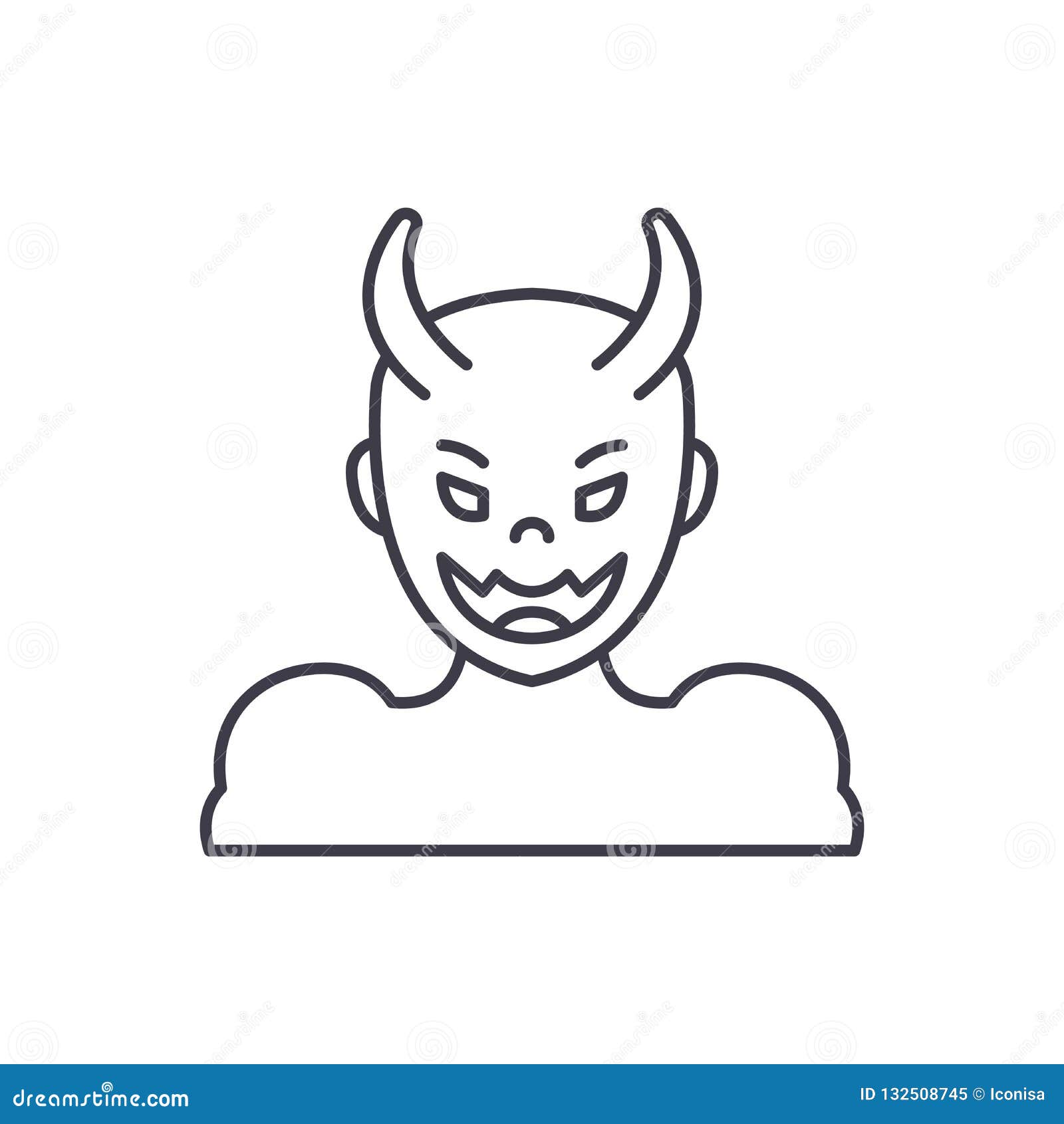 Devil Line Icon Concept. Devil Vector Linear Illustration, Symbol, Sign ...