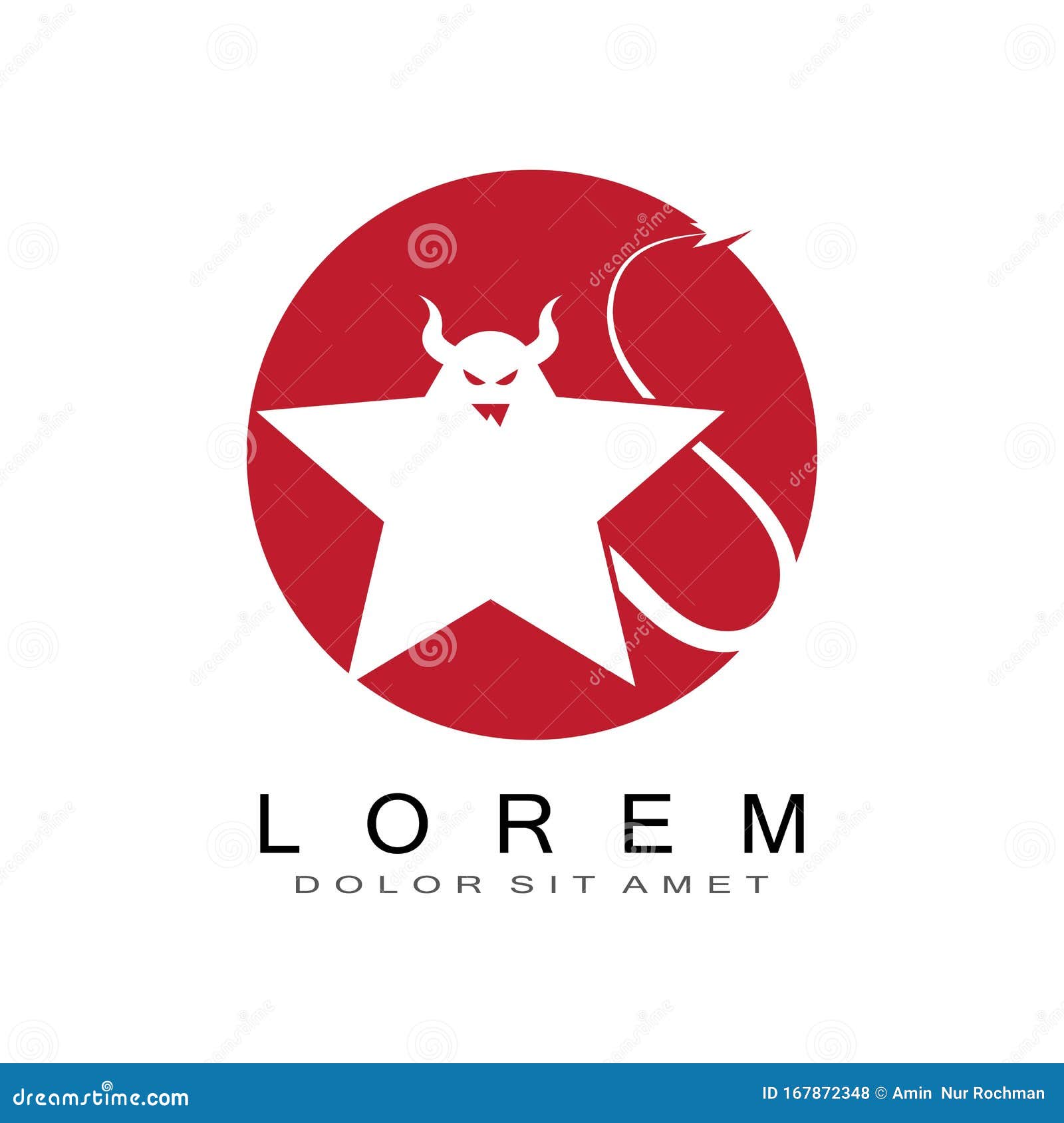 Devil logo template design stock illustration. Illustration of star ...
