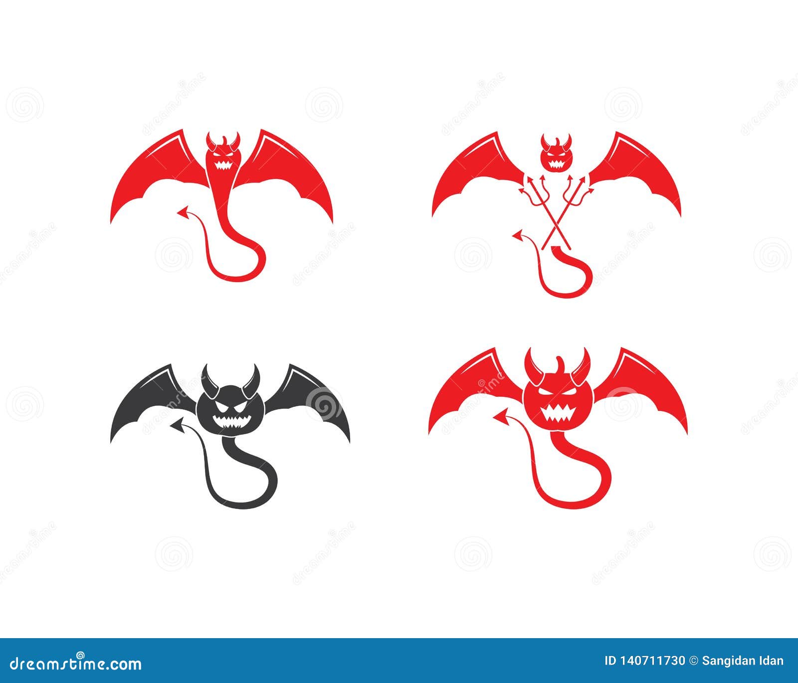 Devil Logo Vector Template Illustration Stock Vector - Illustration of ...