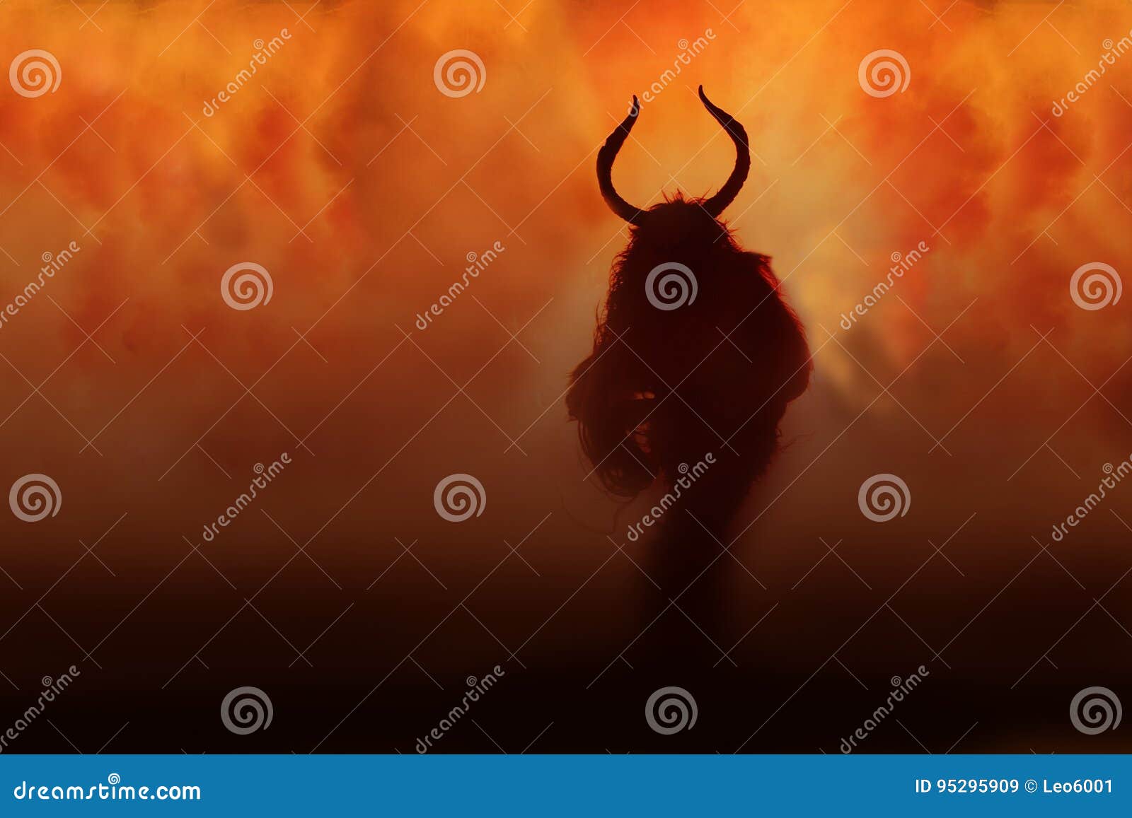 Devil with long horns stock image. Image of habit, fiend - 95295909