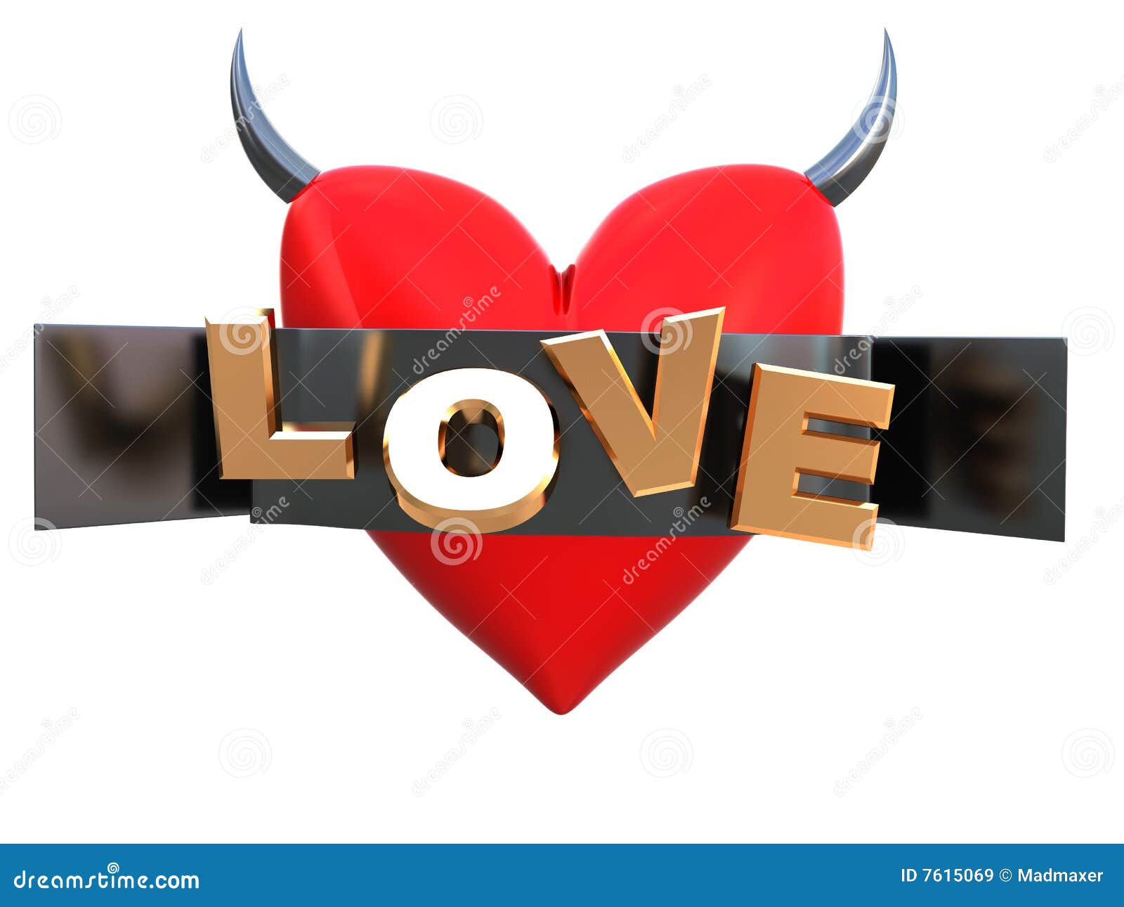 Devil love stock illustration. Illustration of heart, stud - 7615069