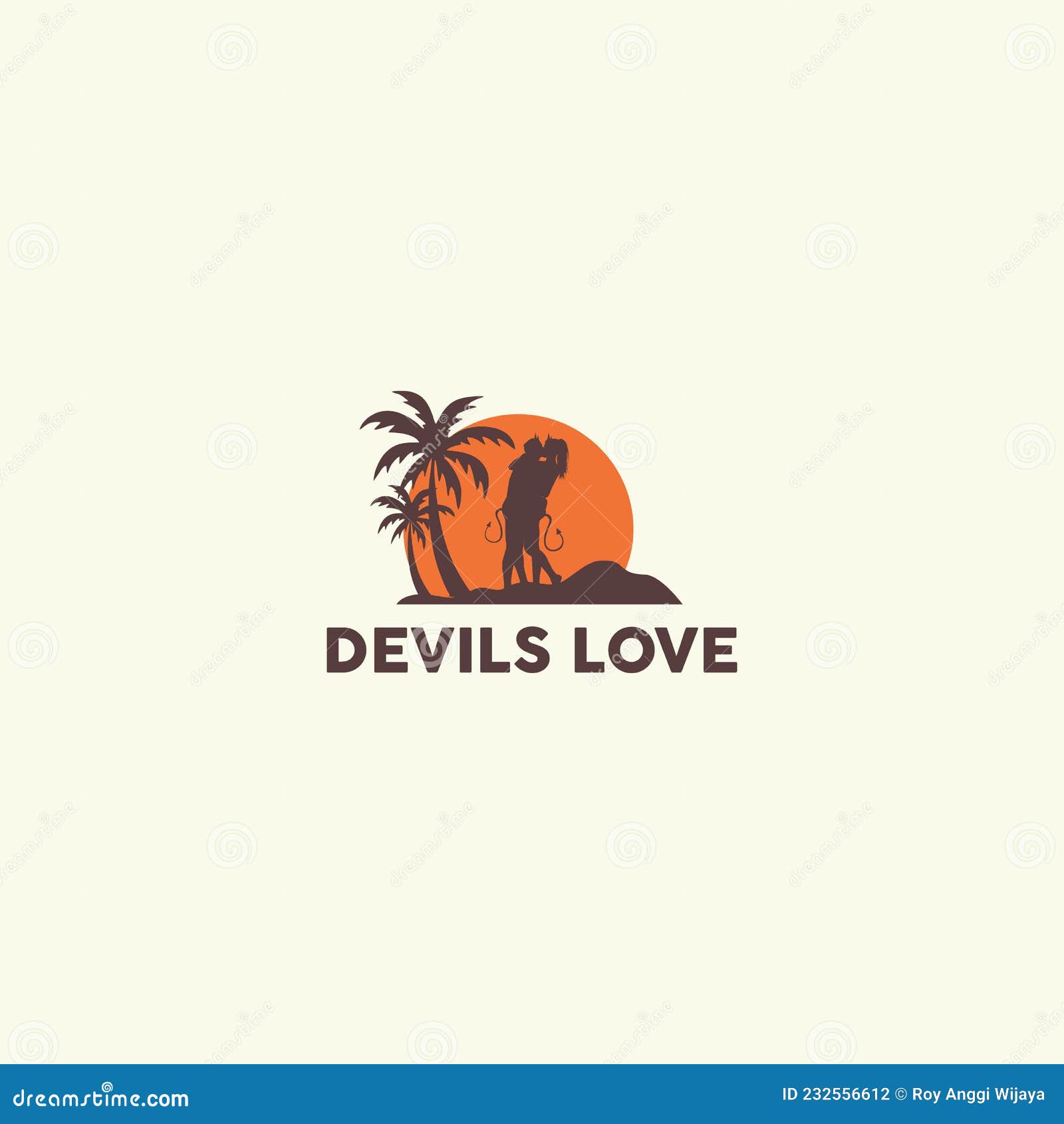 Devil in Love Logo Design Template Stock Vector - Illustration of color ...