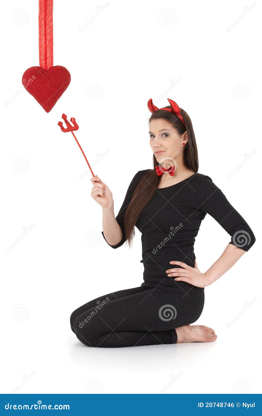 Devil of Love at Valentine S Day Stock Photo - Image of knees, full ...