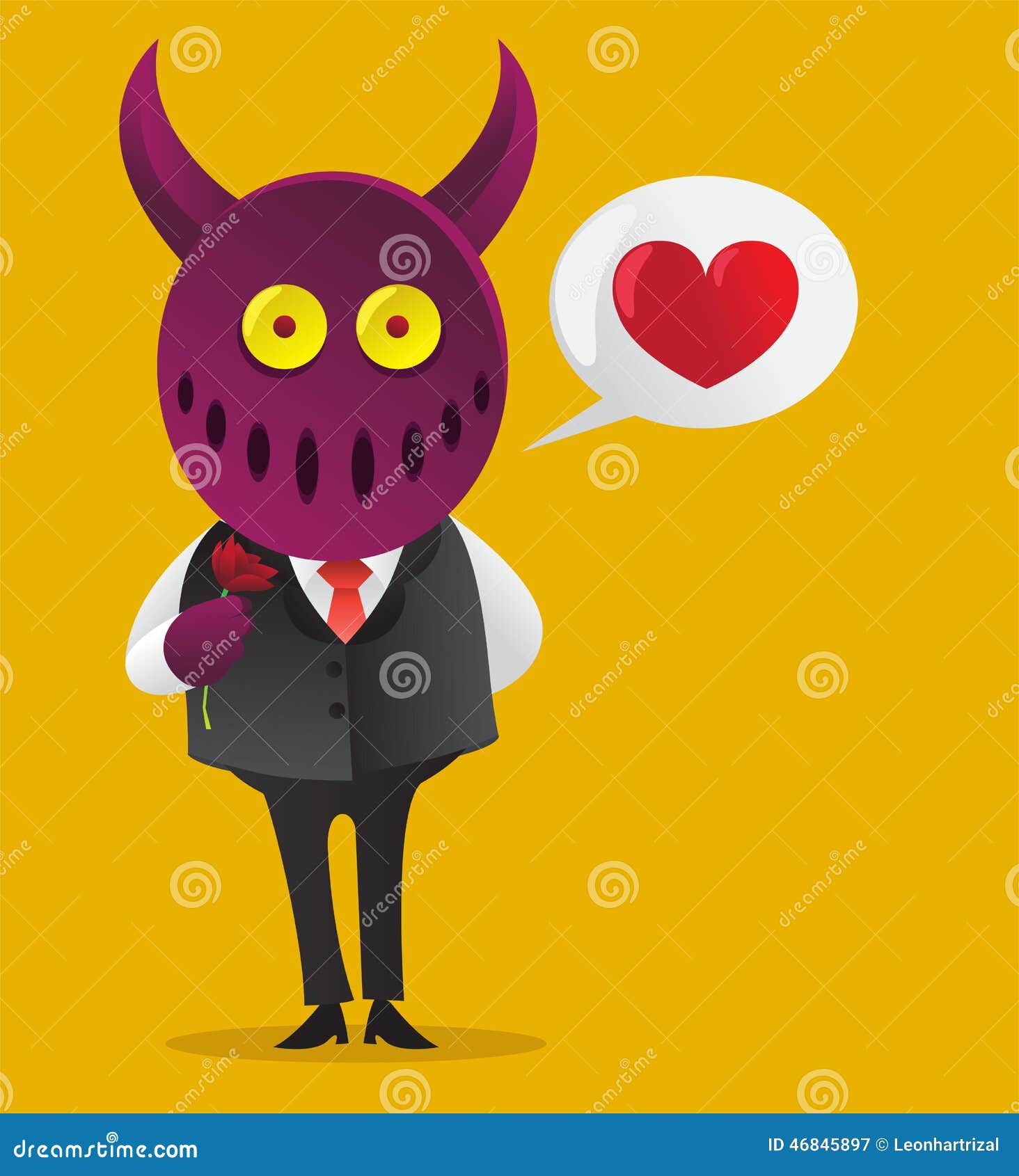 Devil Love stock vector. Illustration of smirk, monster - 46845897