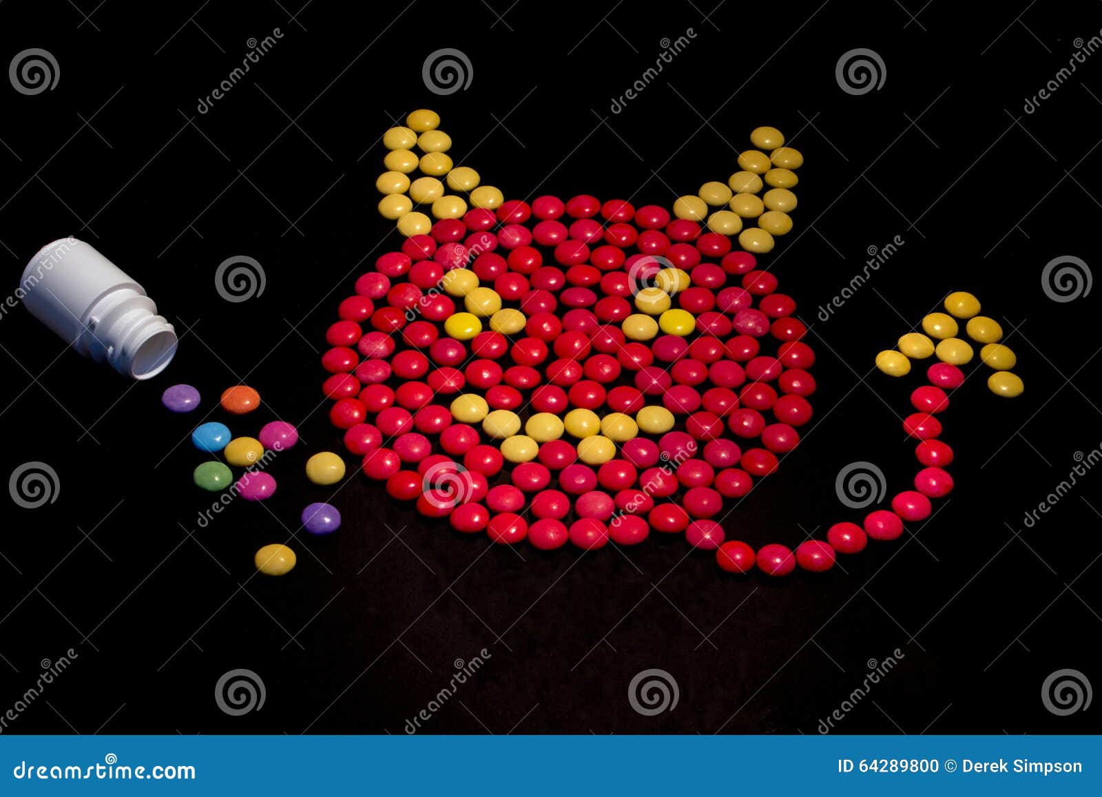 Devil Made from Pills with Pill Bottle Stock Photo - Image of ...