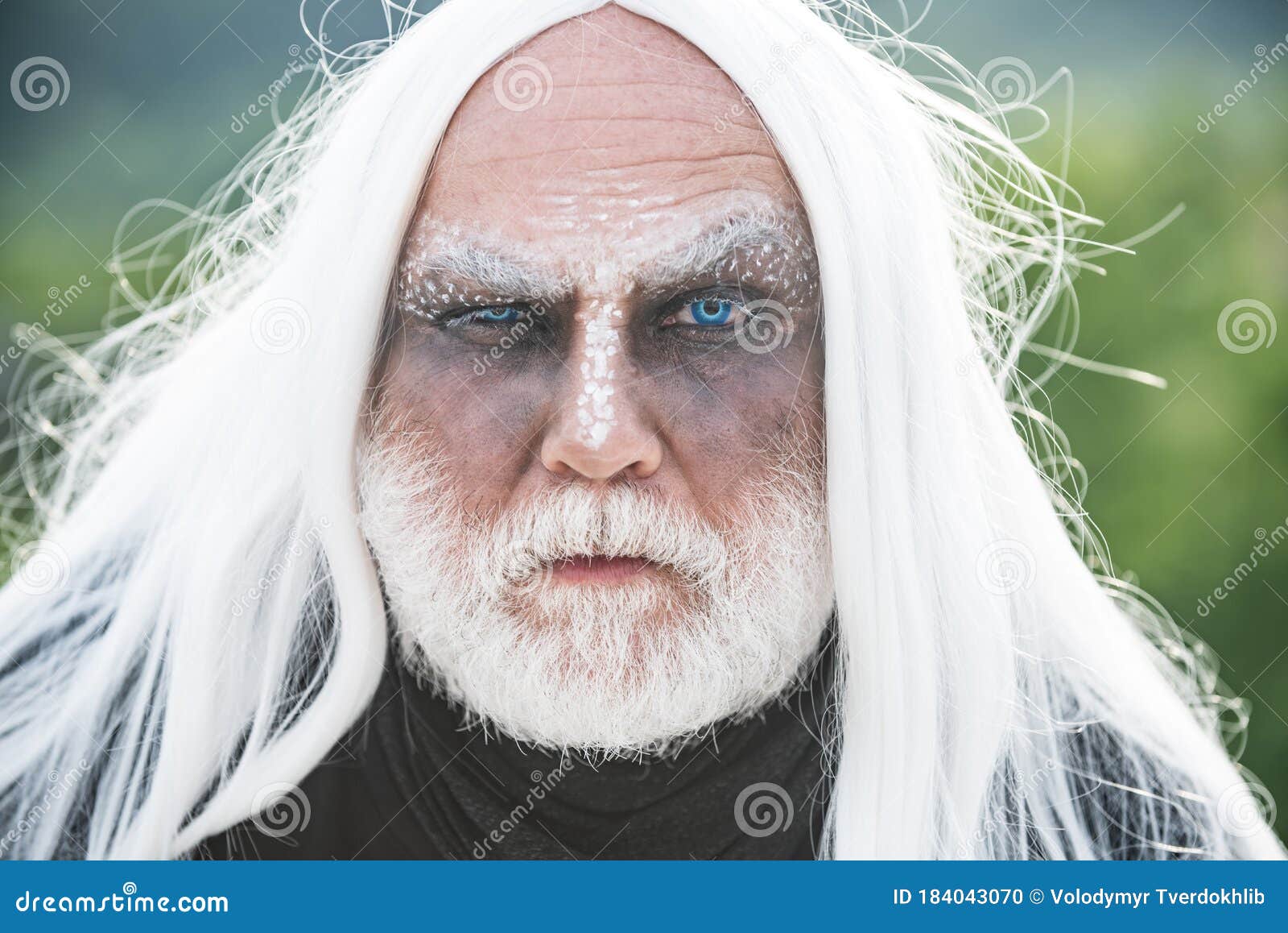 Devil Man with Angry Face with Halloween Make Up. Devil Vampire Man ...