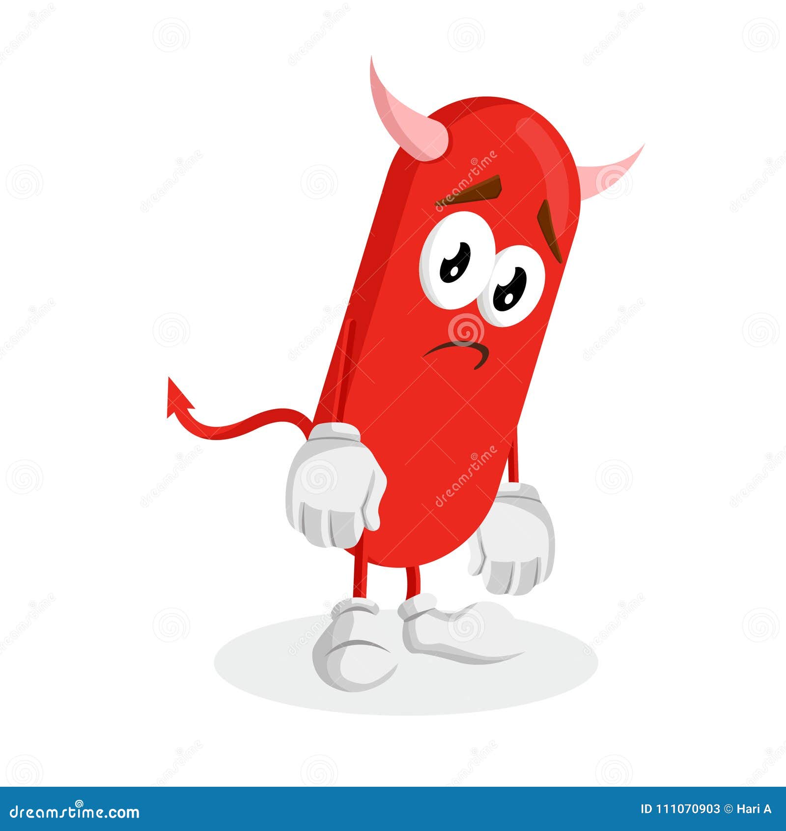 Devil Mascot And Background Sad Pose Stock Vector - Illustration of ...
