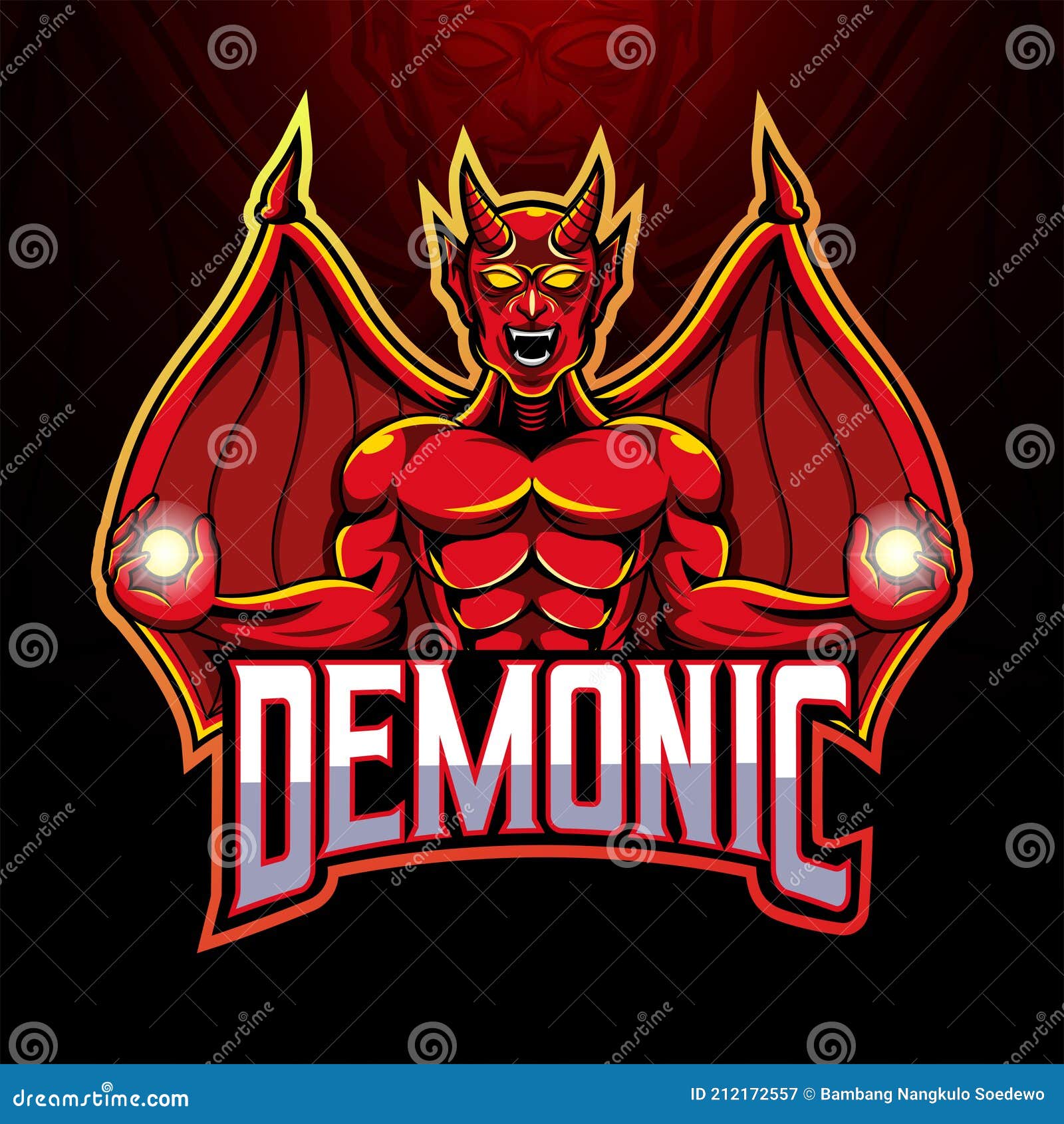 The Devil Mascot Logo Design Stock Vector - Illustration of icon, horn ...