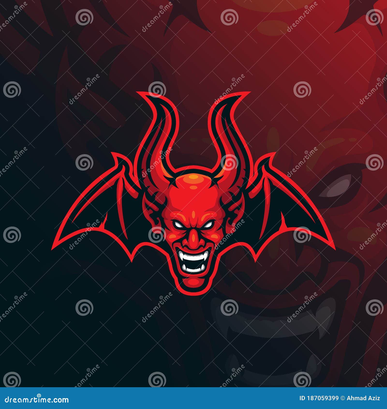 Devil Mascot Logo Design Vector with Modern Illustration Concept Style ...