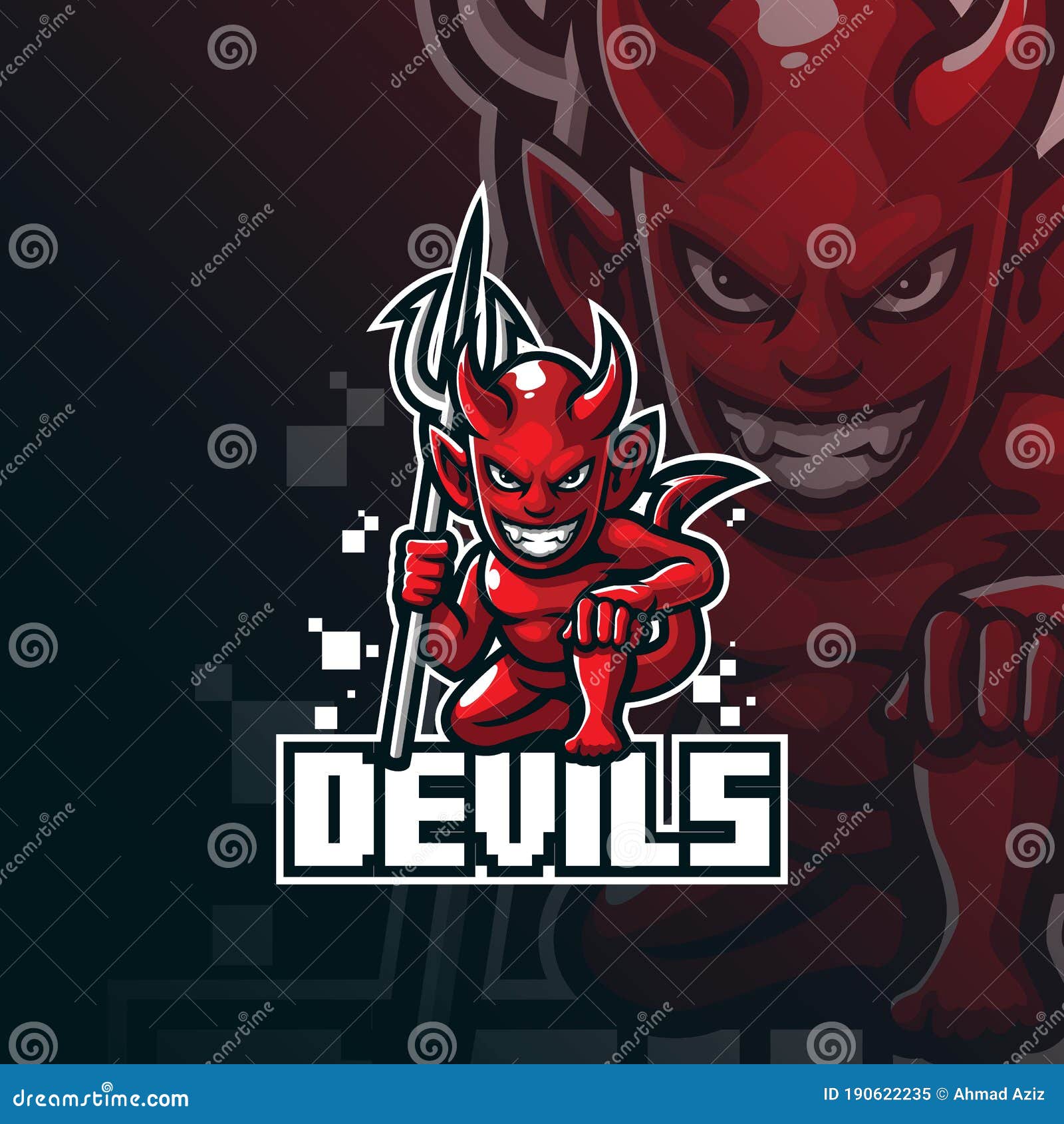 Devil Mascot Logo Design Vector with Modern Illustration Concept Style ...