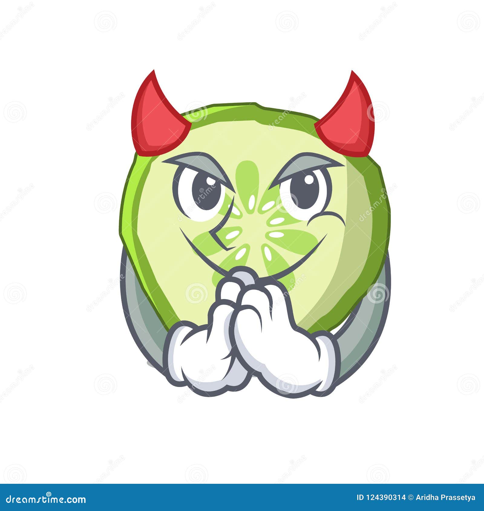 Devil Slice Mang On The Caharacter Shape Vector Illustration ...