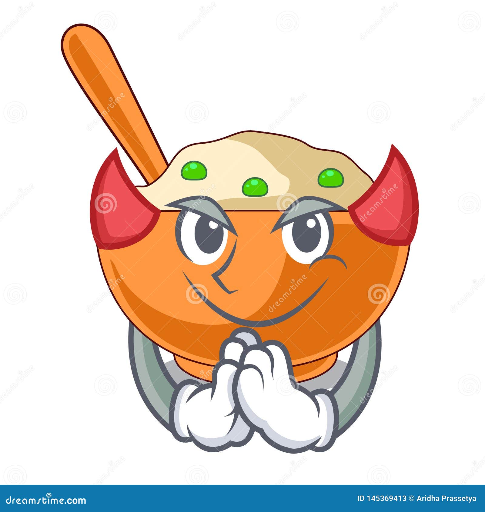 Devil Mashed Potato in the Shape Mascot Stock Vector - Illustration of ...