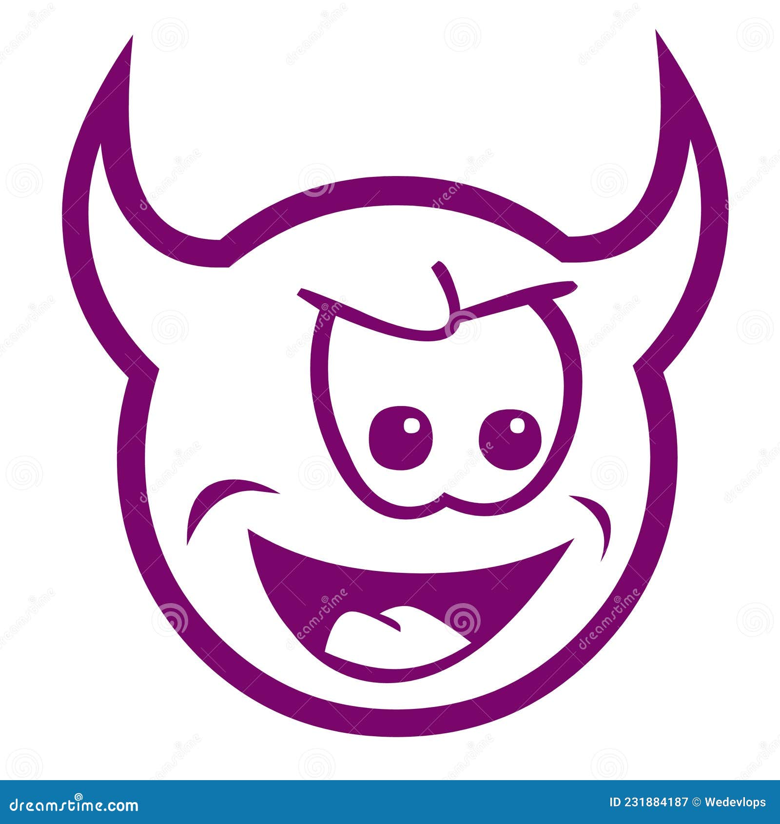 Devil mask face cartoon stock vector. Illustration of face - 231884187