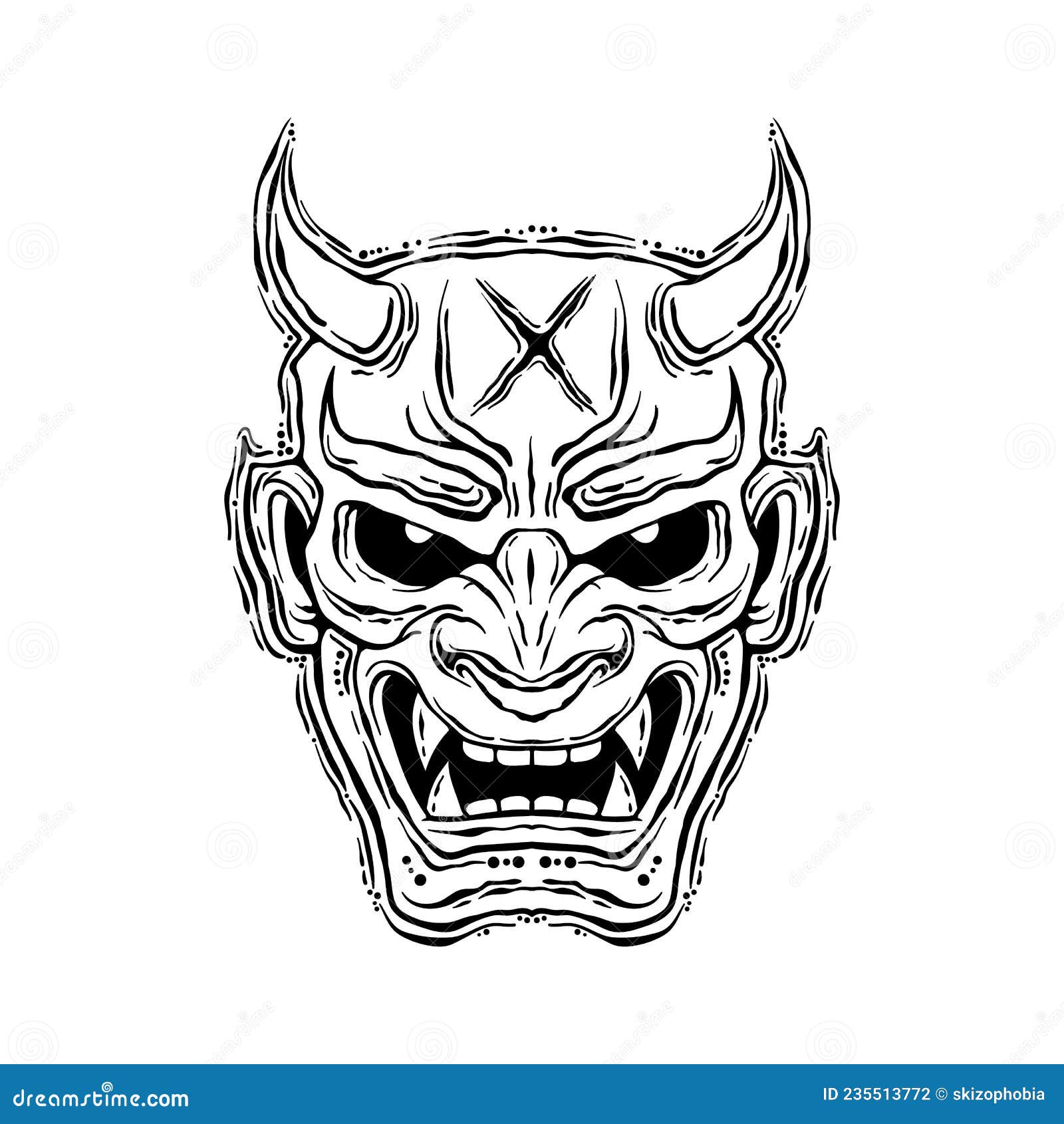 Devil Mask with Hand Drawing Style Free Vector Stock Vector ...