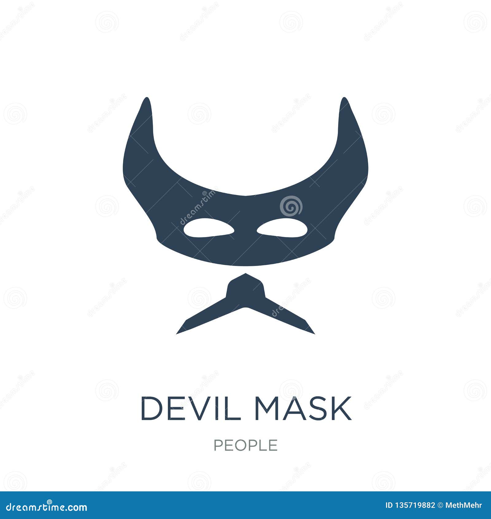 Devil Mask Icon in Trendy Design Style. Devil Mask Icon Isolated on ...