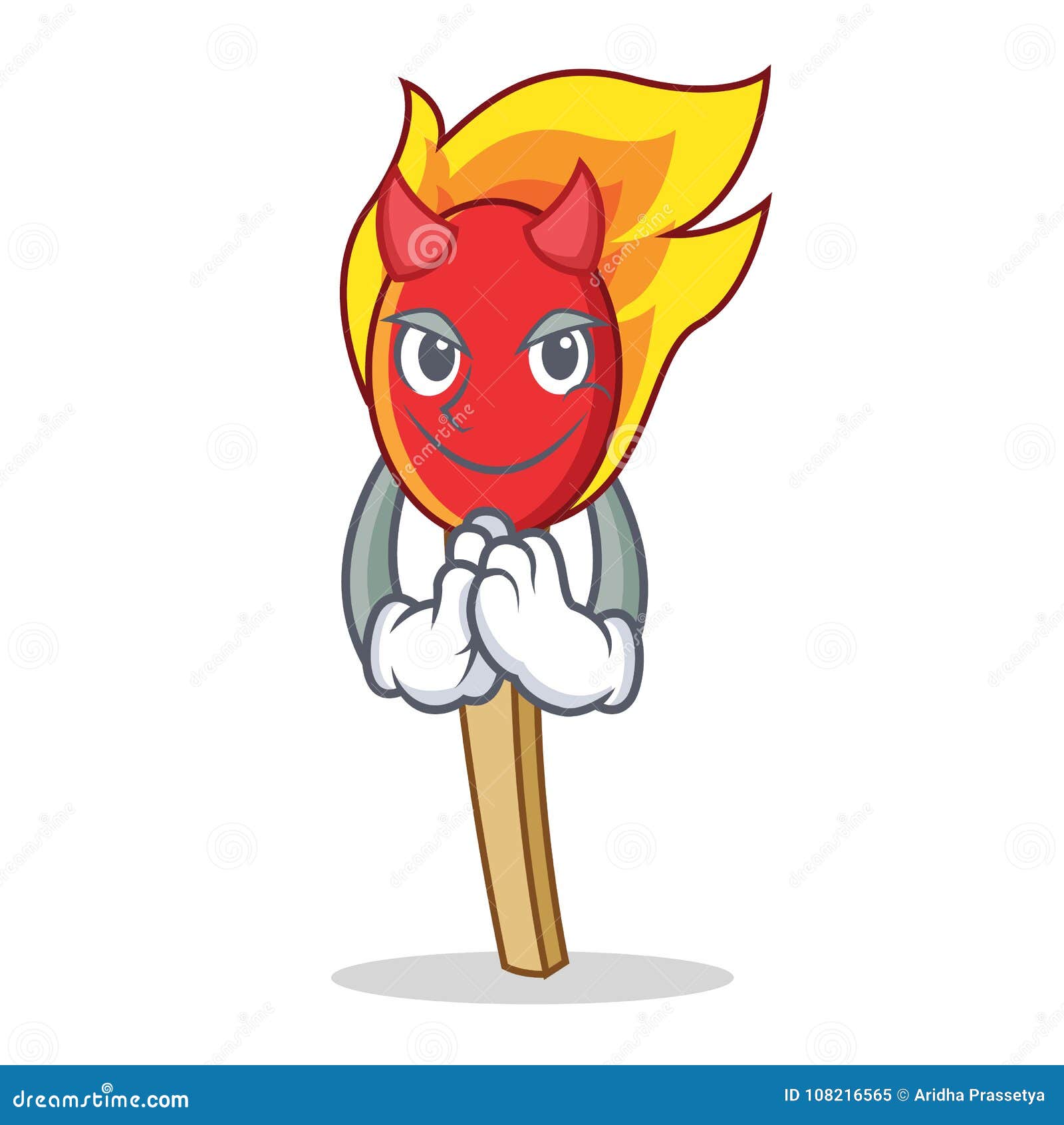 Devil Match Stick Mascot Cartoon Stock Vector - Illustration of ...