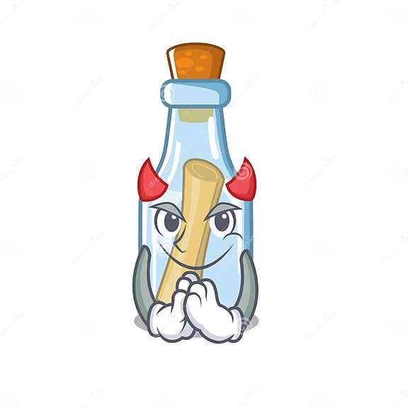 Devil Message in Bottle on a Character Stock Vector - Illustration of ...