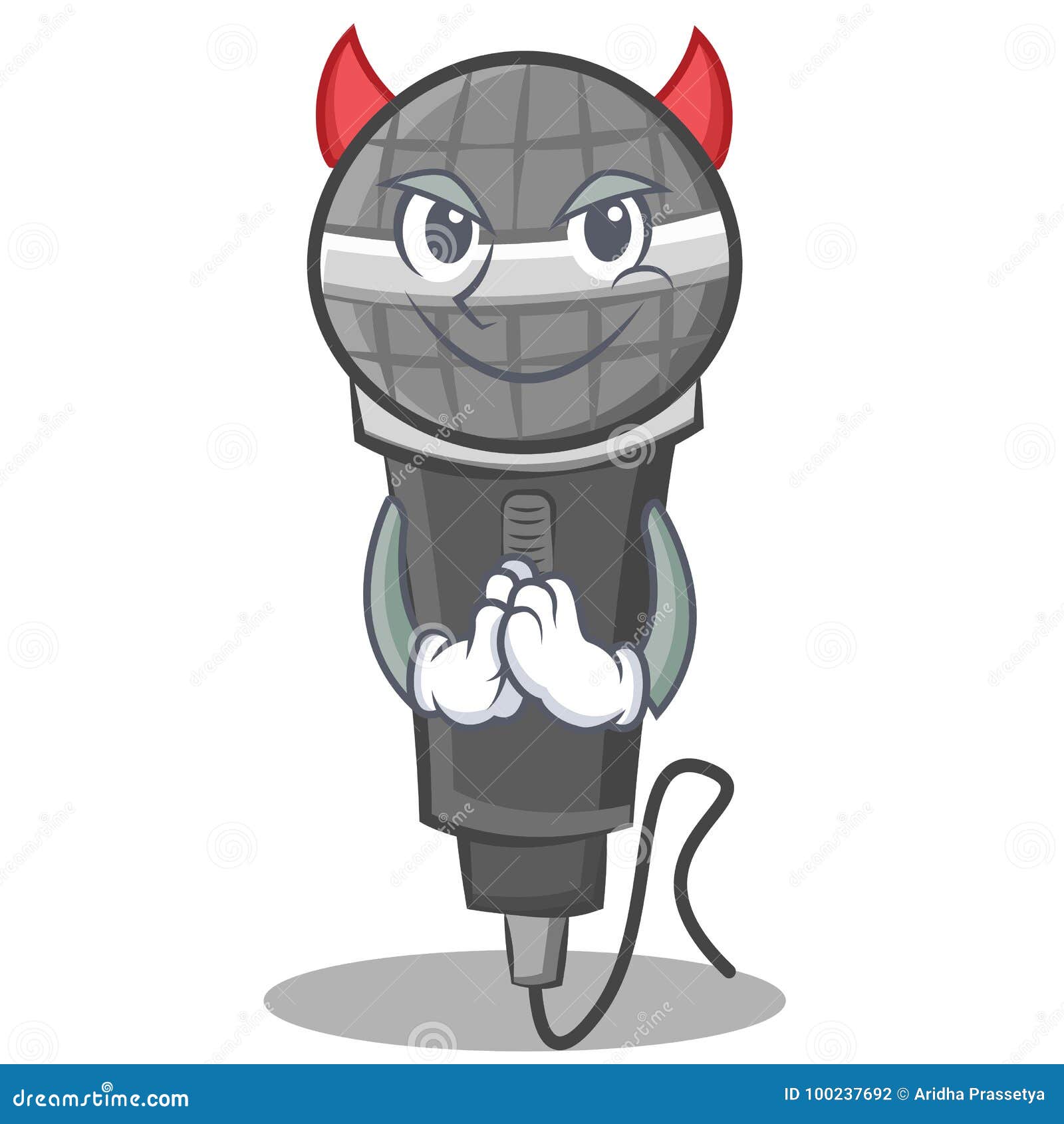 Devil Microphone Cartoon Character Design Stock Vector - Illustration ...