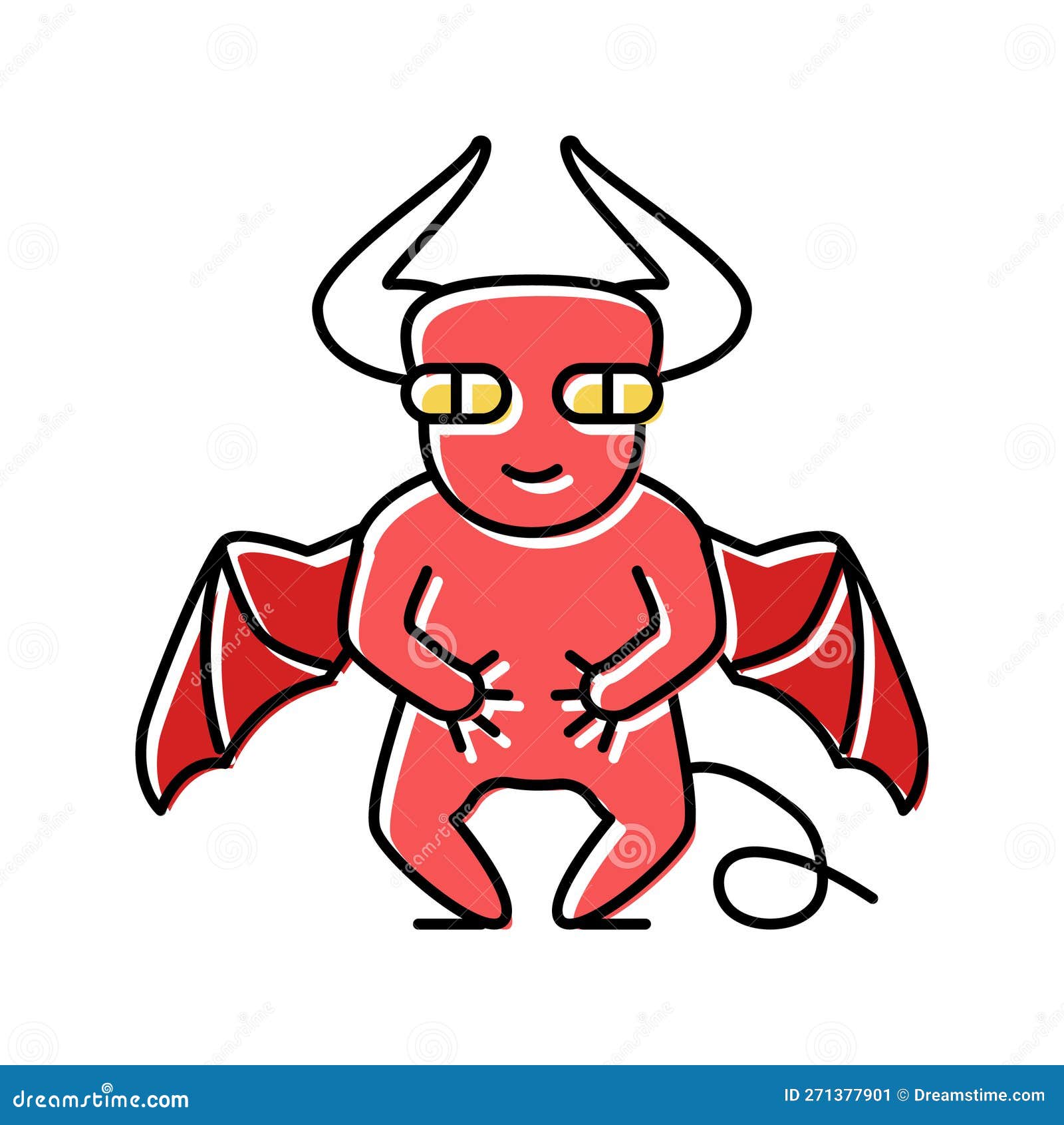 Devil Monster Alien Color Icon Vector Illustration Stock Vector ...