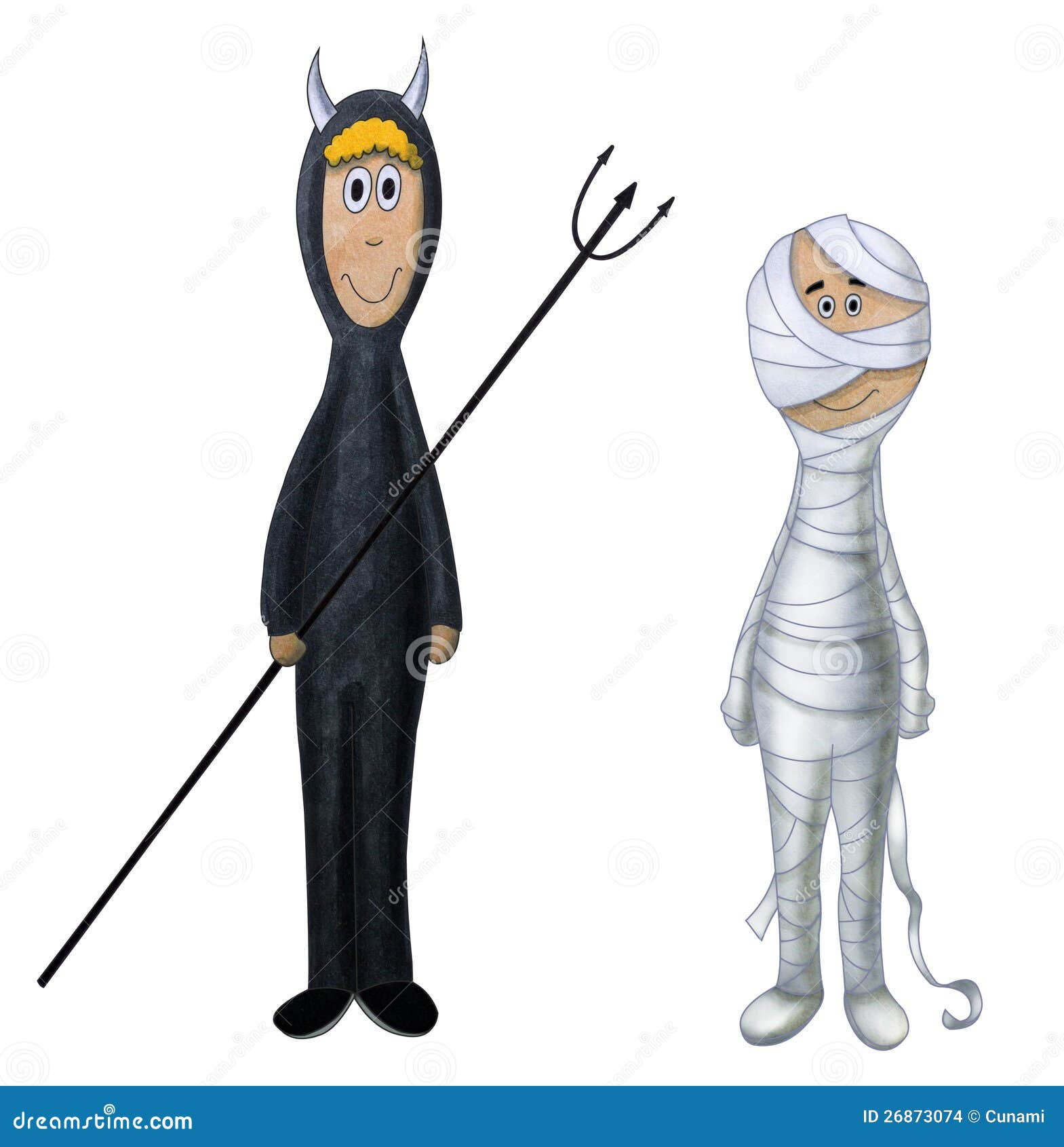 Devil and mummy stock illustration. Illustration of boys - 26873074