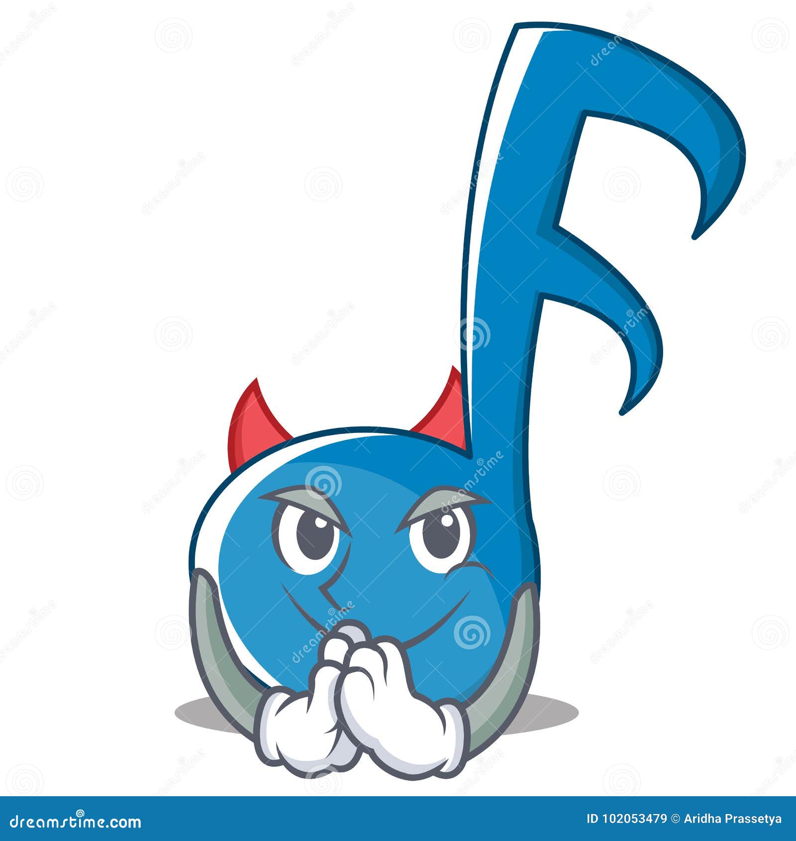 Devil Music Note Character Cartoon Stock Vector - Illustration of smile ...