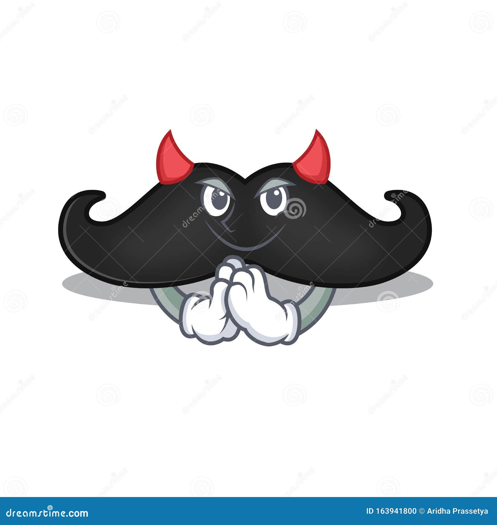 Devil Mustache with in the Cartoon Shape Stock Vector - Illustration of ...