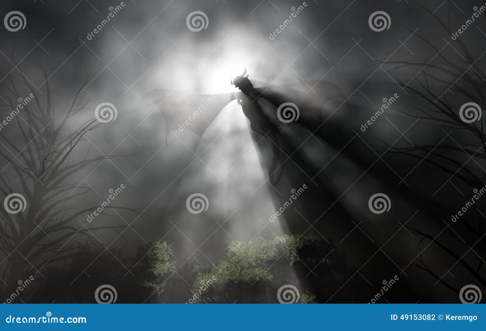 Devil in the Night stock illustration. Illustration of monster - 49153082