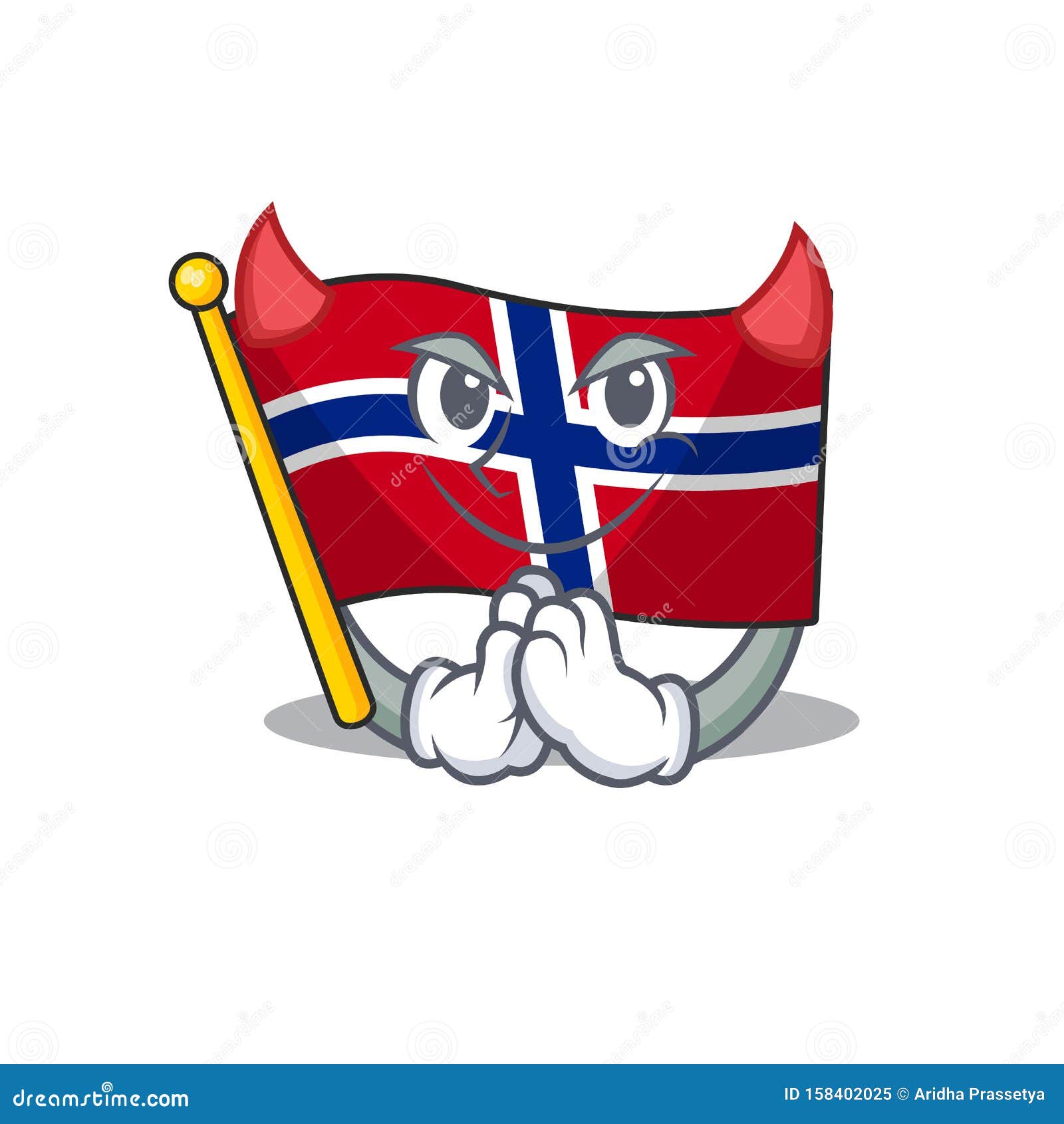 Devil Norway Flag is Flown on Character Pole Stock Vector ...