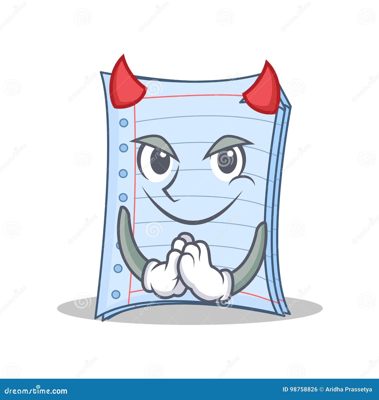 Devil Notebook Character Cartoon Design Stock Vector - Illustration of ...