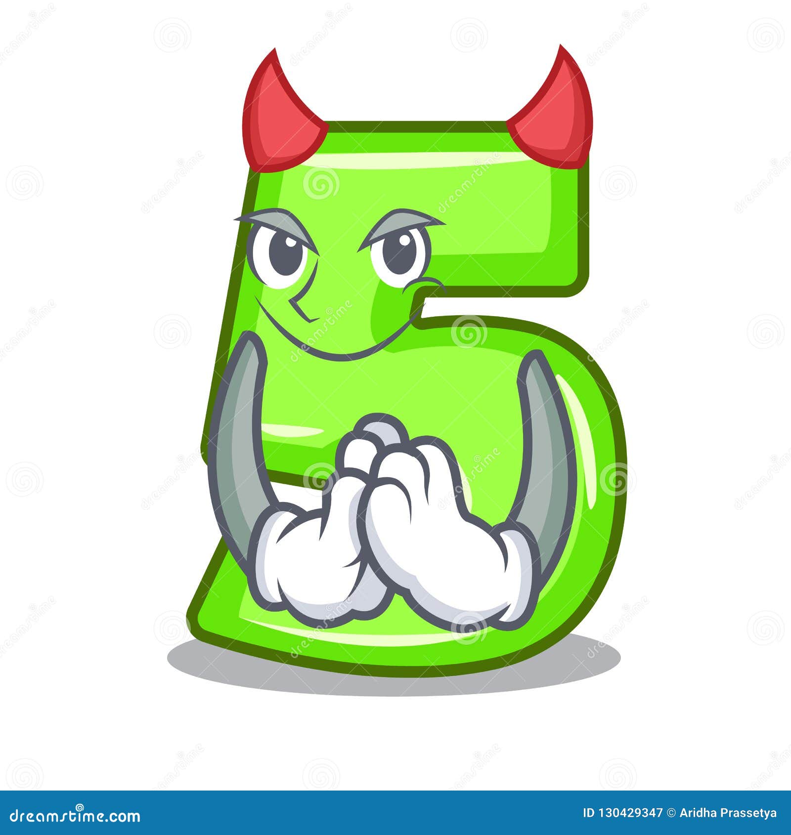 Devil Number Five Isolated on the Mascot Stock Vector - Illustration of ...
