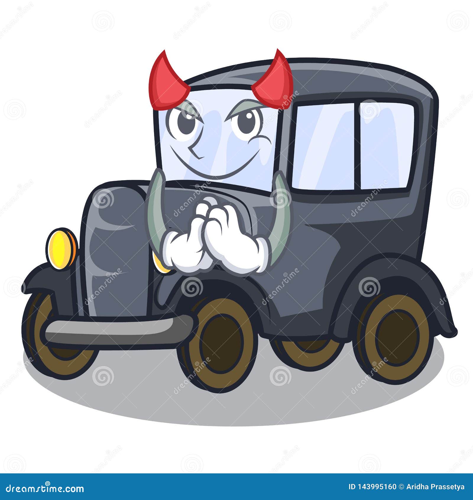 Devil Old Cartoon Car in Side Garage Stock Vector - Illustration of ...